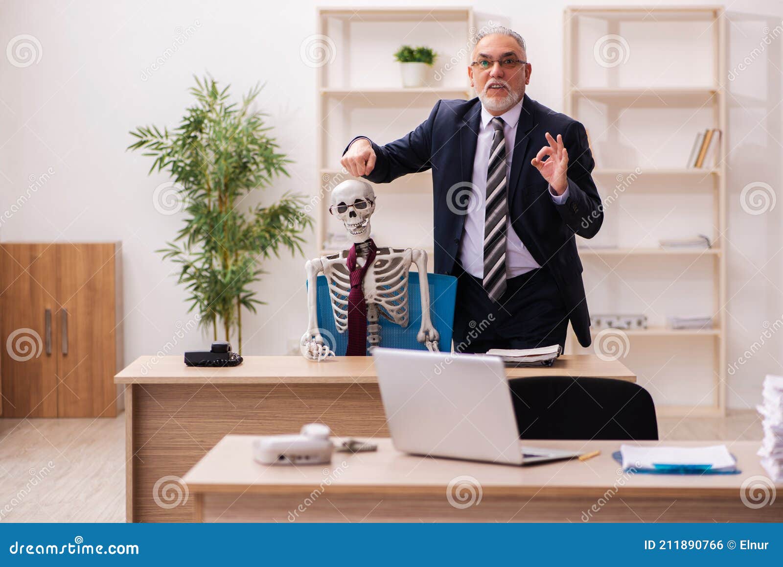 Dead Employee Working in the Office Stock Photo - Image of business ...