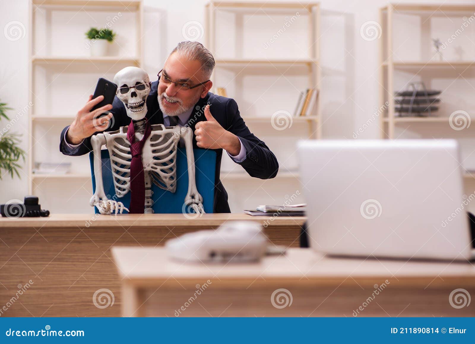 Dead Employee Working in the Office Stock Photo - Image of working ...