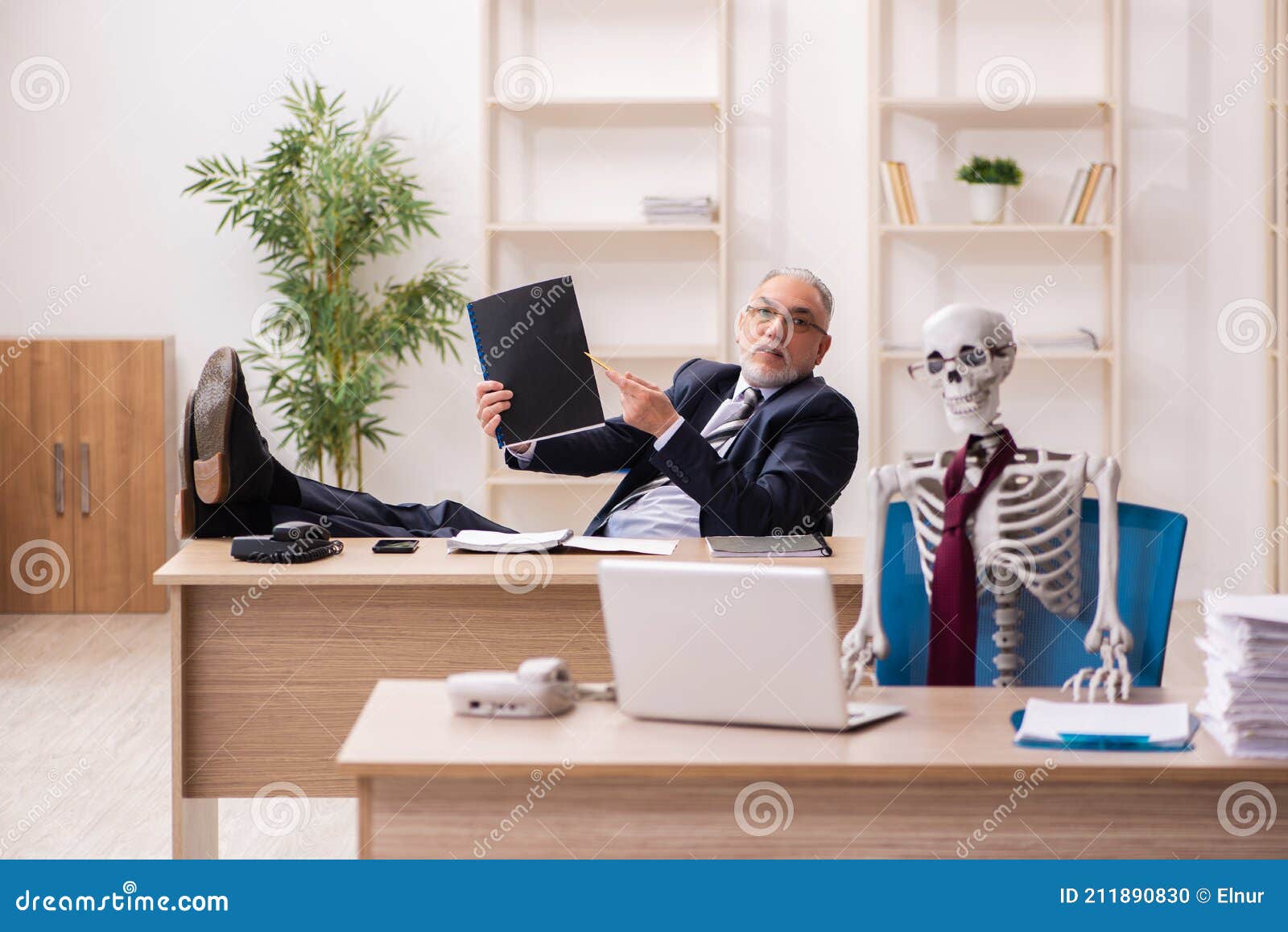 Dead Employee Working in the Office Stock Photo - Image of overtime ...