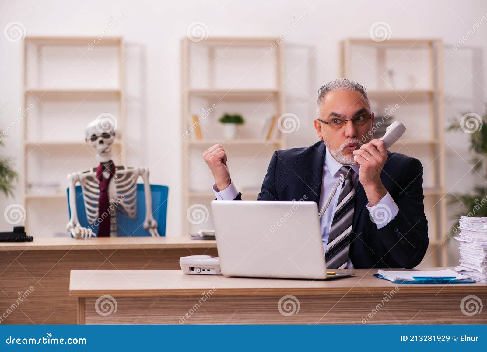 Dead Employee Working in the Office Stock Image - Image of consultant ...