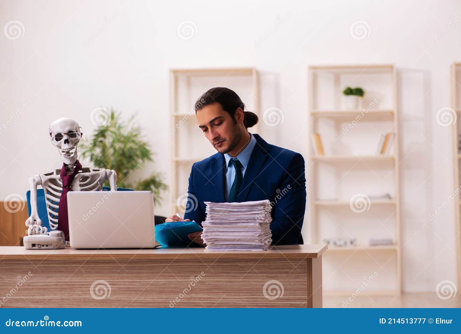 Dead Employee Working in the Office Stock Image - Image of halloween ...