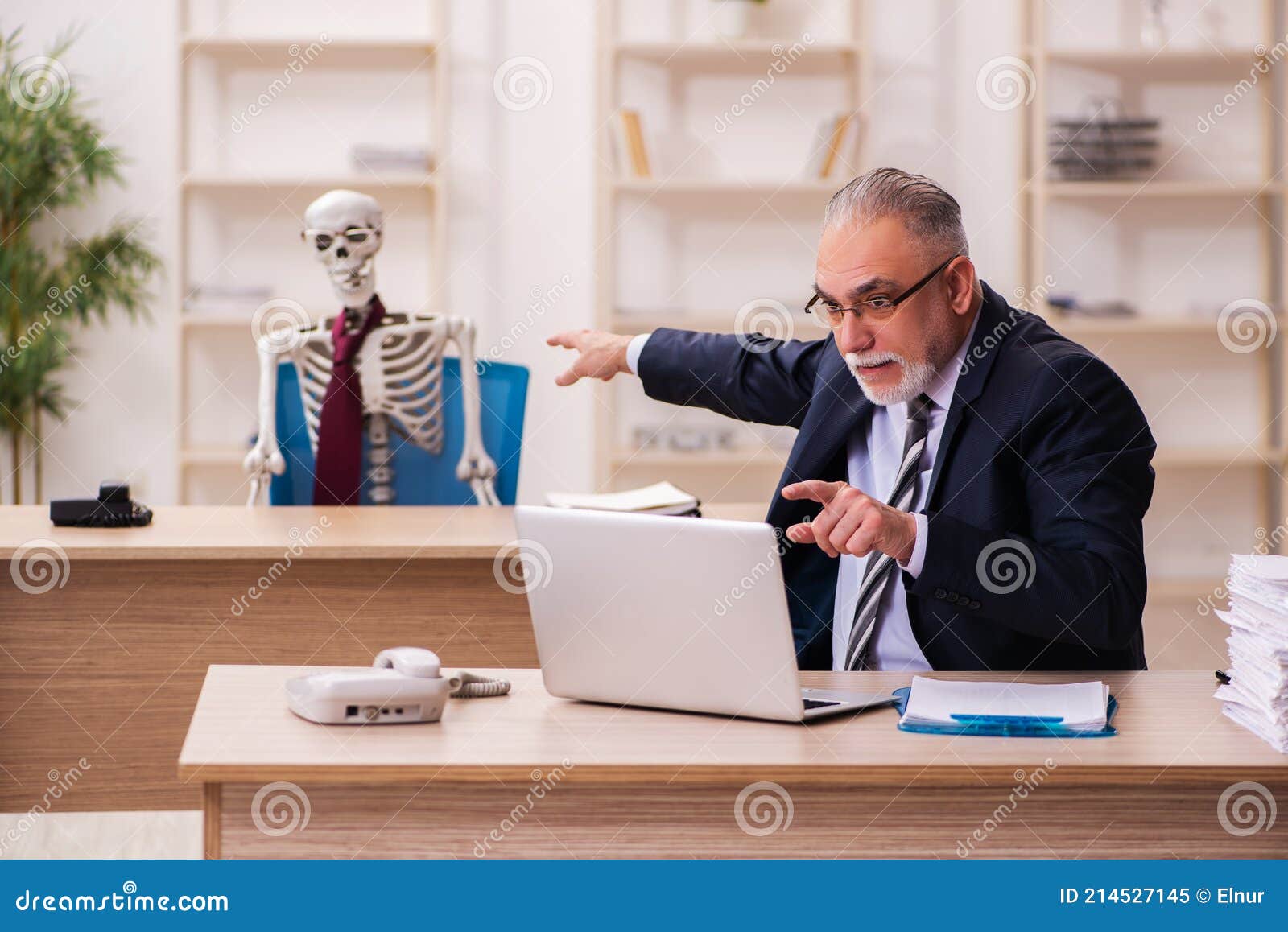 Dead Employee Working in the Office Stock Image - Image of deadline ...