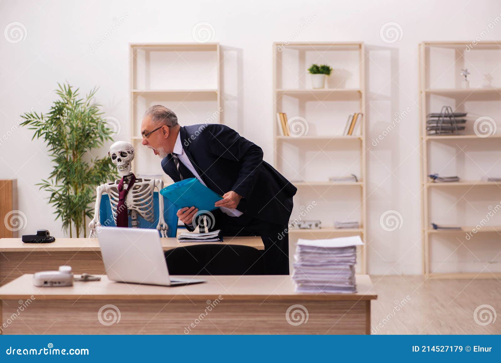 Dead Employee Working in the Office Stock Image - Image of colleagues ...