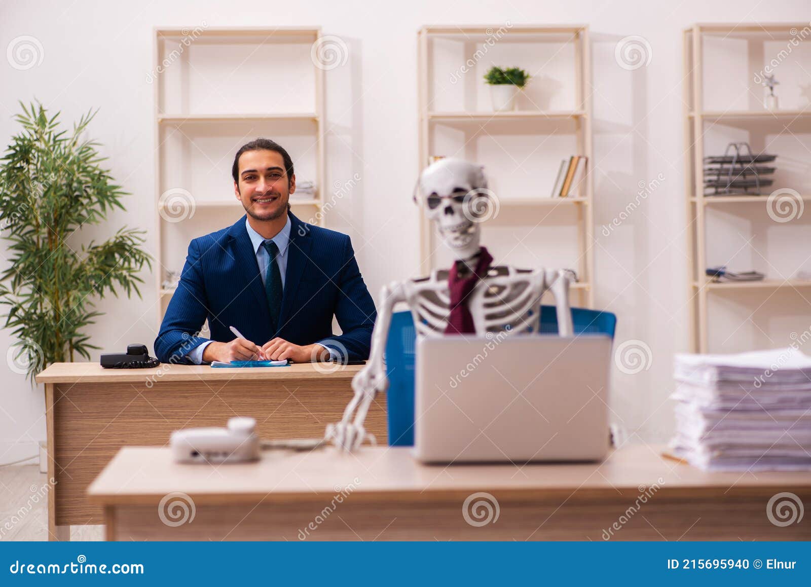 Dead Employee Working in the Office Stock Photo - Image of businessman ...
