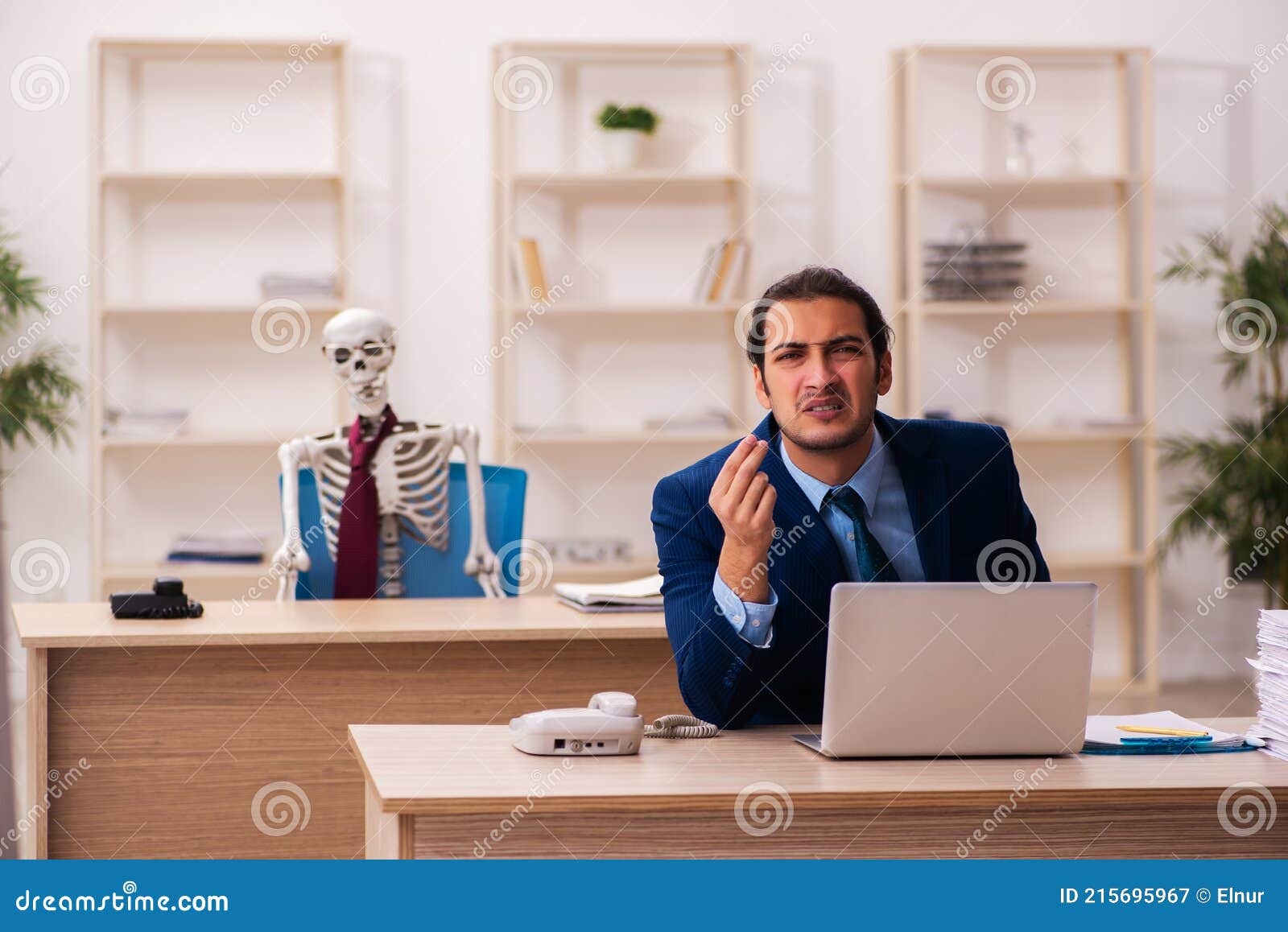 Dead Employee Working in the Office Stock Image - Image of employee ...