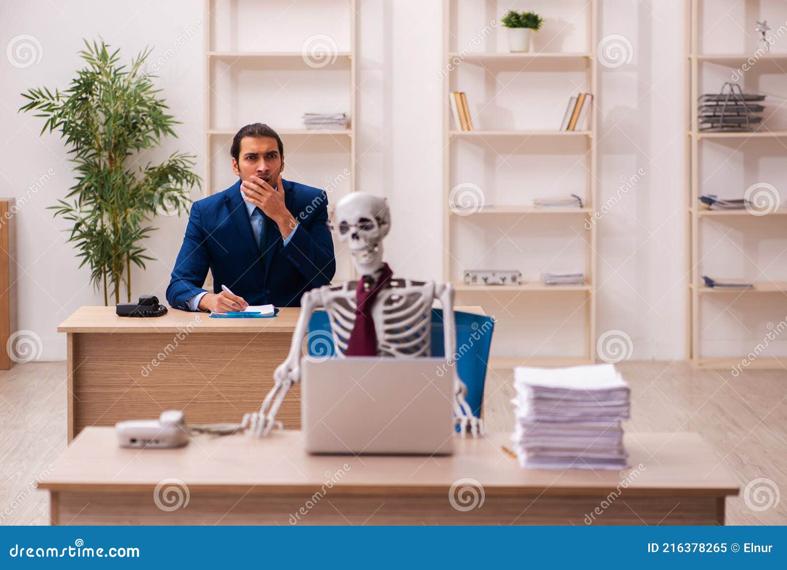 Dead Employee Working in the Office Stock Image - Image of overtime ...