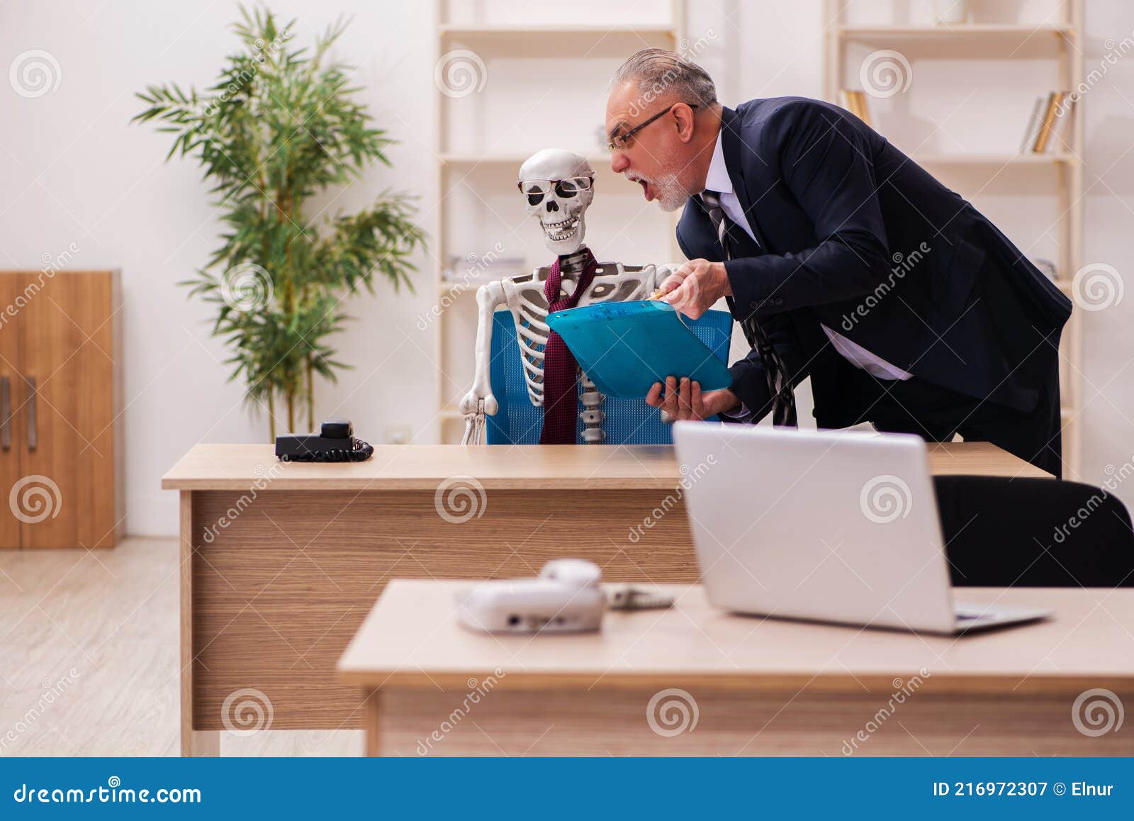 Dead Employee Working in the Office Stock Image - Image of document ...