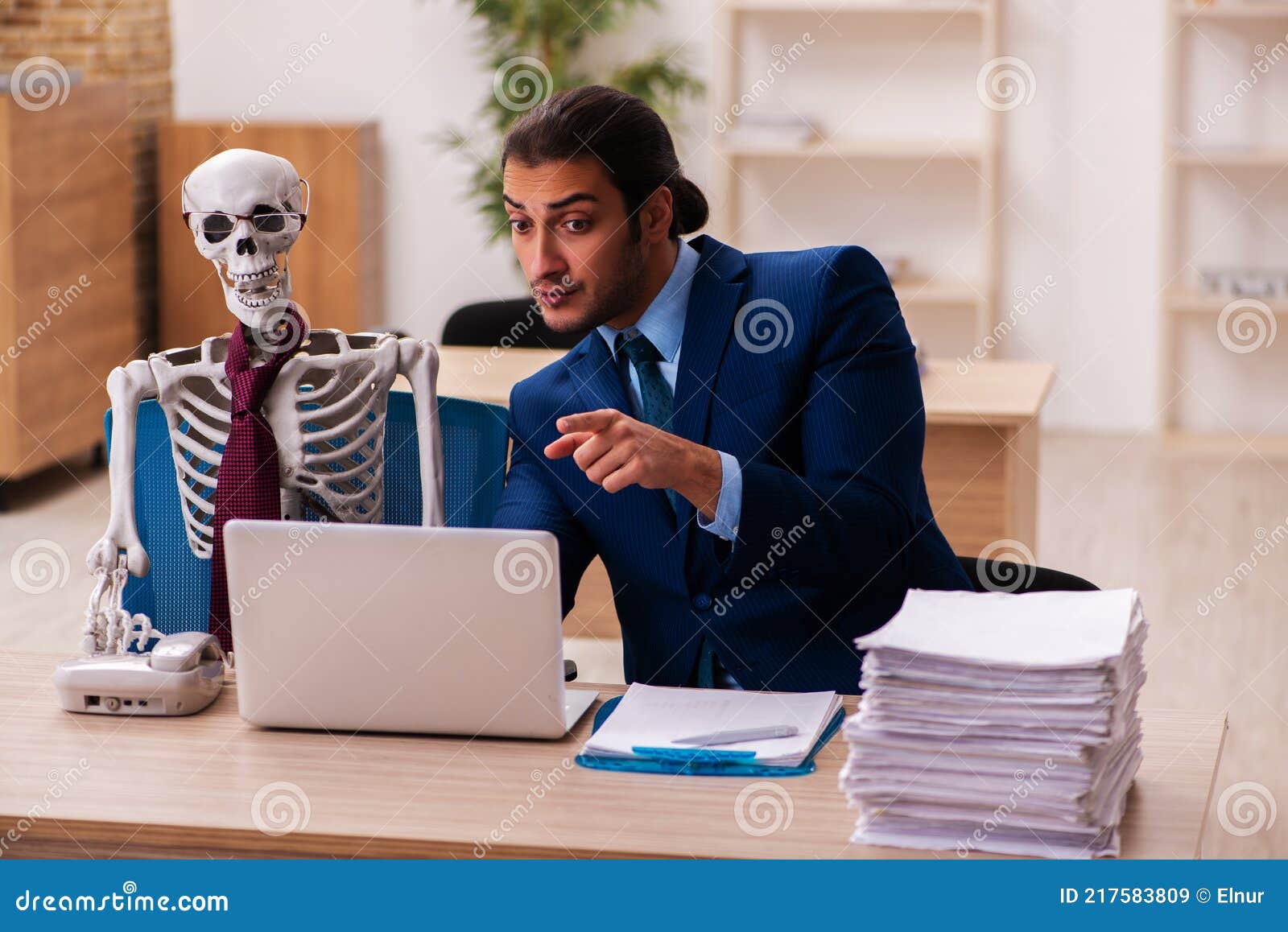 Dead Employee Working in the Office Stock Image - Image of colleagues ...