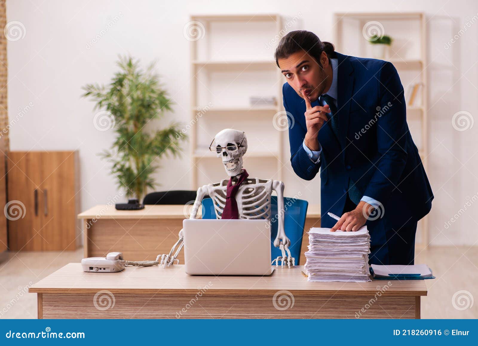 Dead Employee Working in the Office Stock Photo - Image of halloween ...