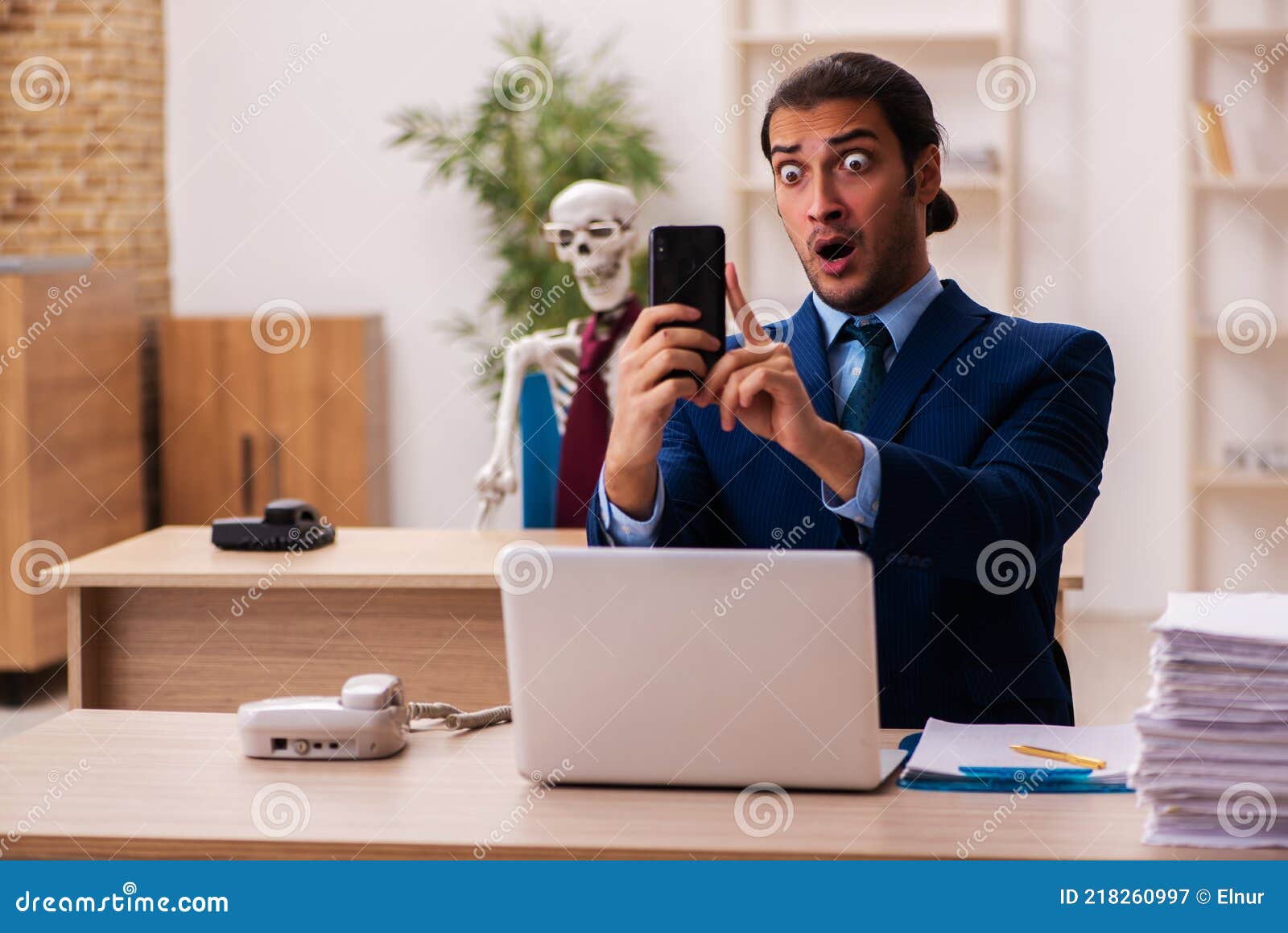 Dead Employee Working in the Office Stock Image - Image of colleague ...