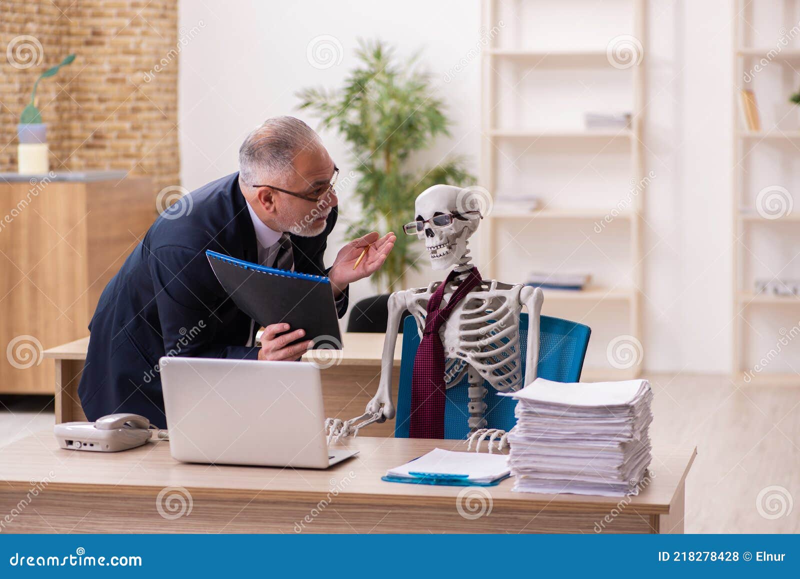 Dead Employee Working in the Office Stock Photo - Image of tired, humor ...