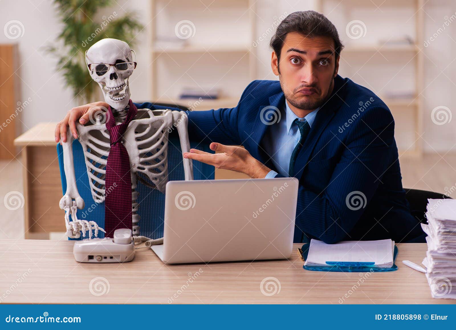 Dead Employee Working in the Office Stock Photo - Image of consultant ...