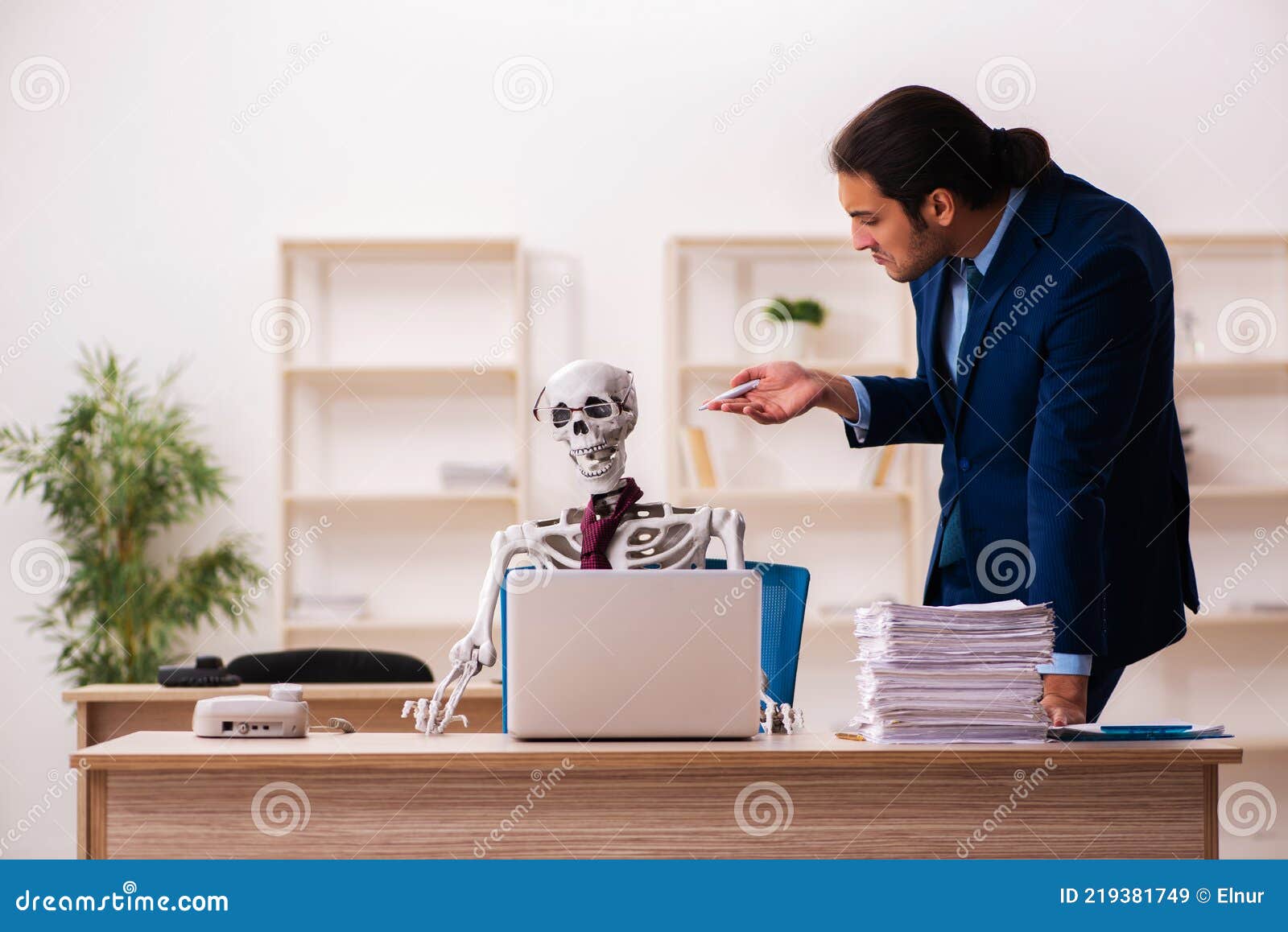 Dead Employee Working in the Office Stock Image - Image of manager ...