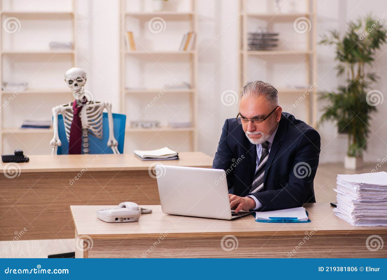 Dead Employee Working in the Office Stock Photo - Image of halloween ...