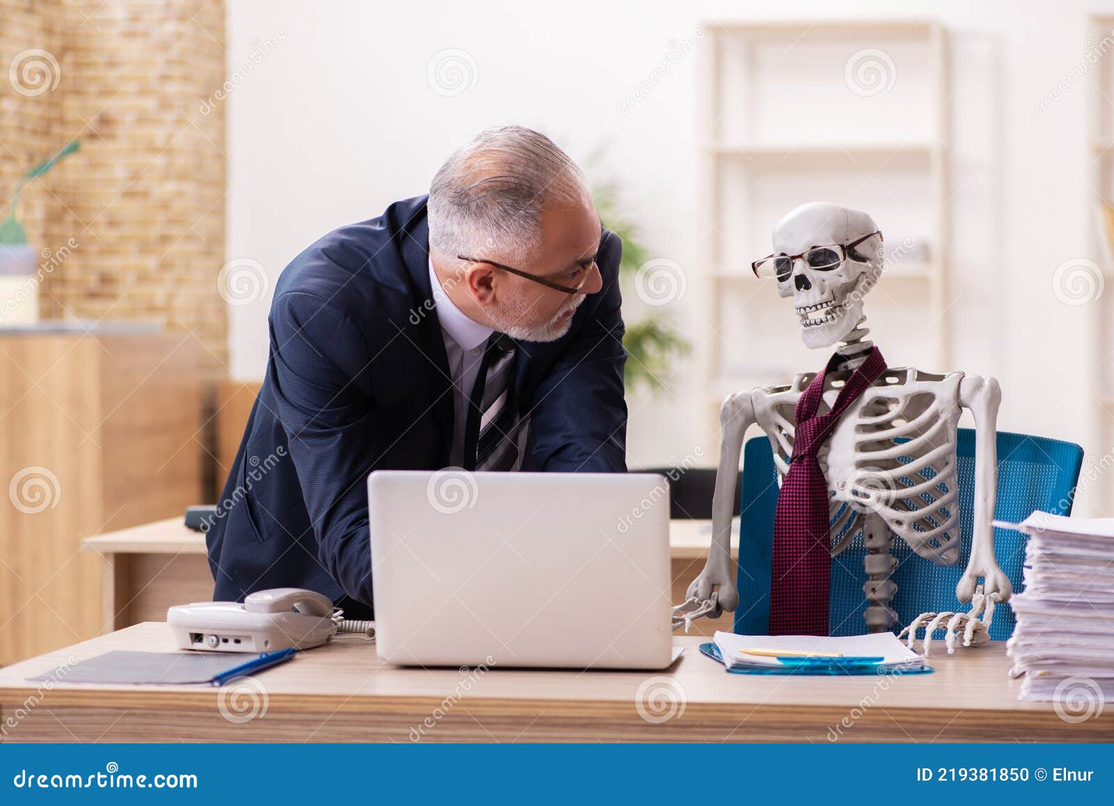 Dead Employee Working in the Office Stock Photo - Image of accountant ...