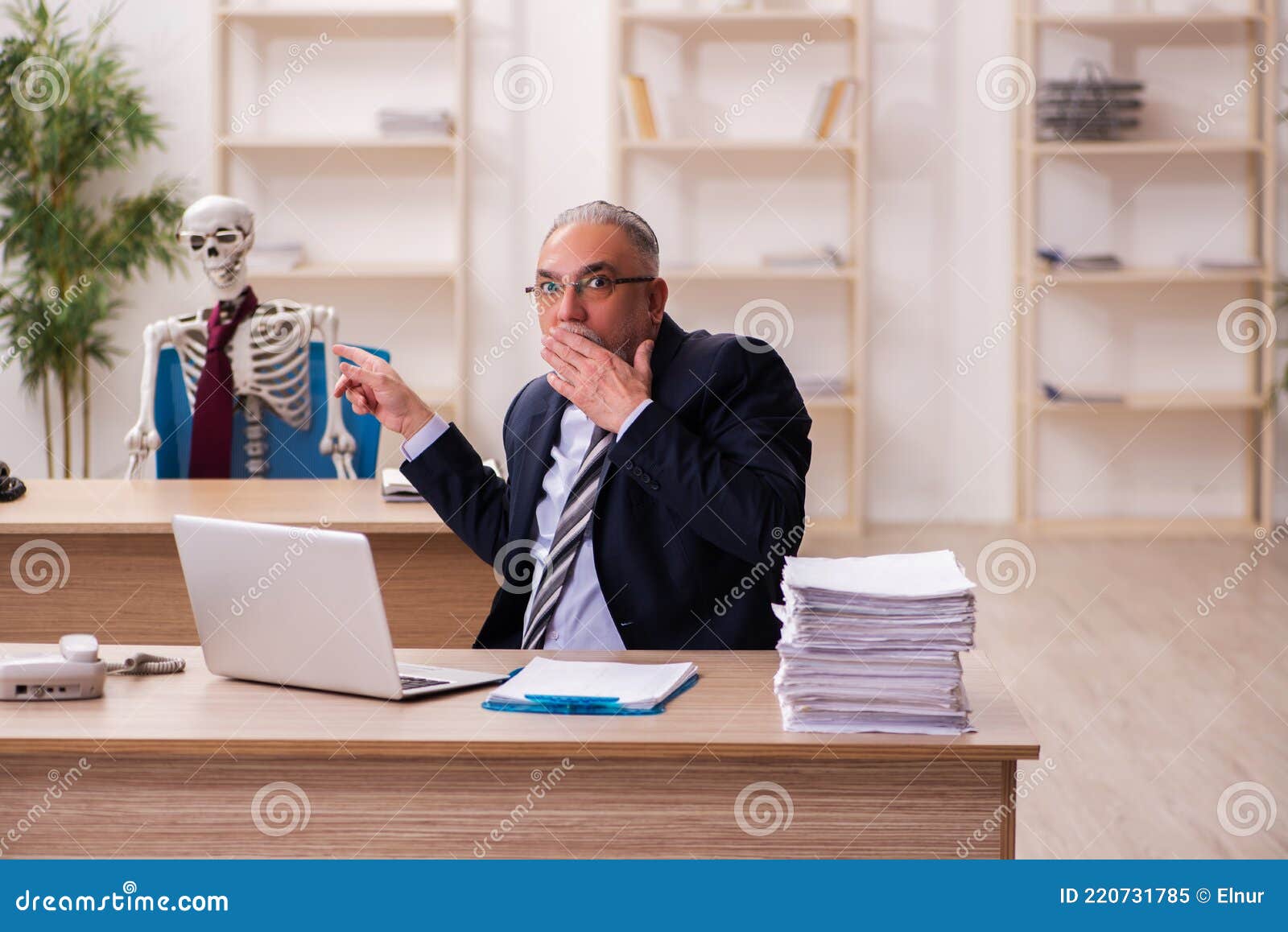 Dead Employee Working in the Office Stock Image - Image of accountant ...