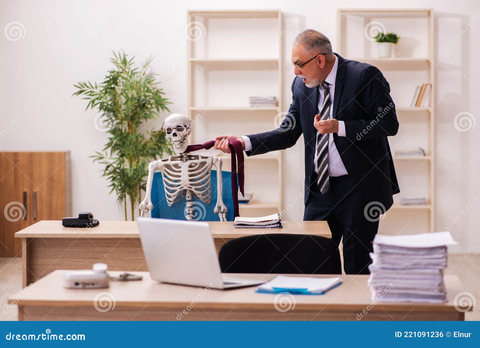 Dead Employee Working in the Office Stock Photo - Image of overtime ...