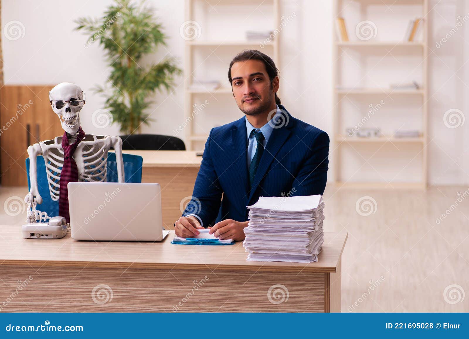 Dead Employee Working in the Office Stock Photo - Image of death ...