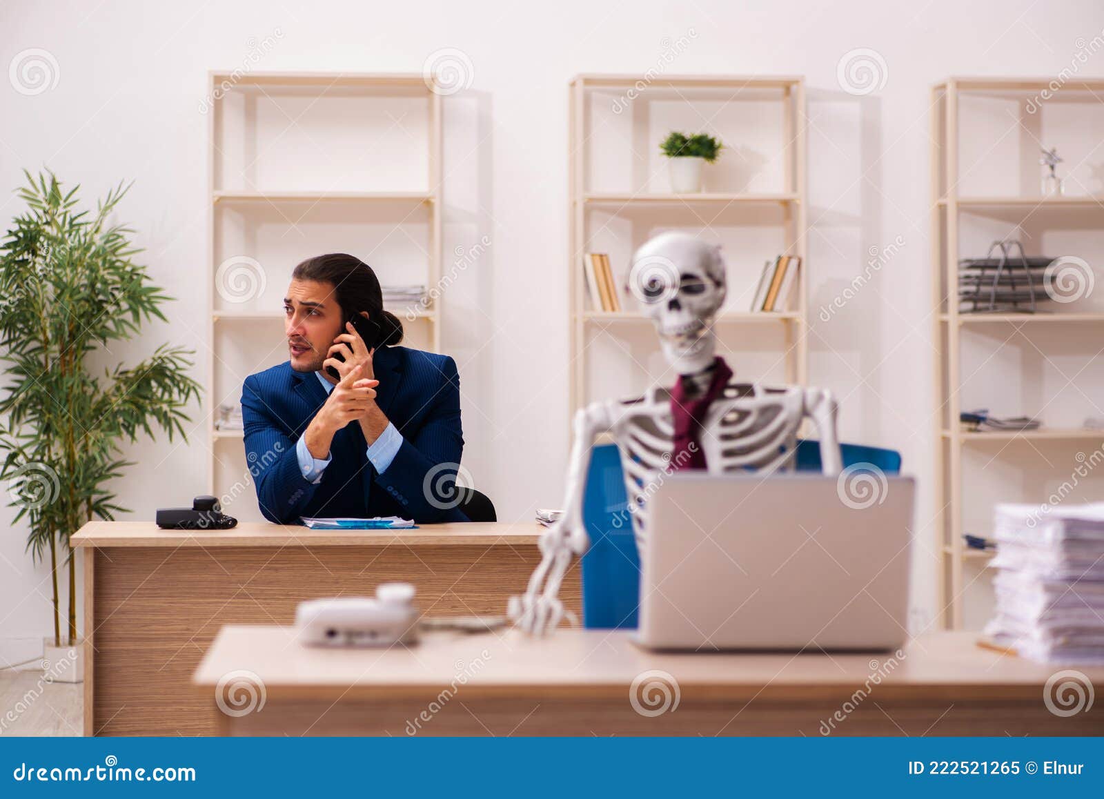 Dead Employee Working in the Office Stock Image - Image of office ...