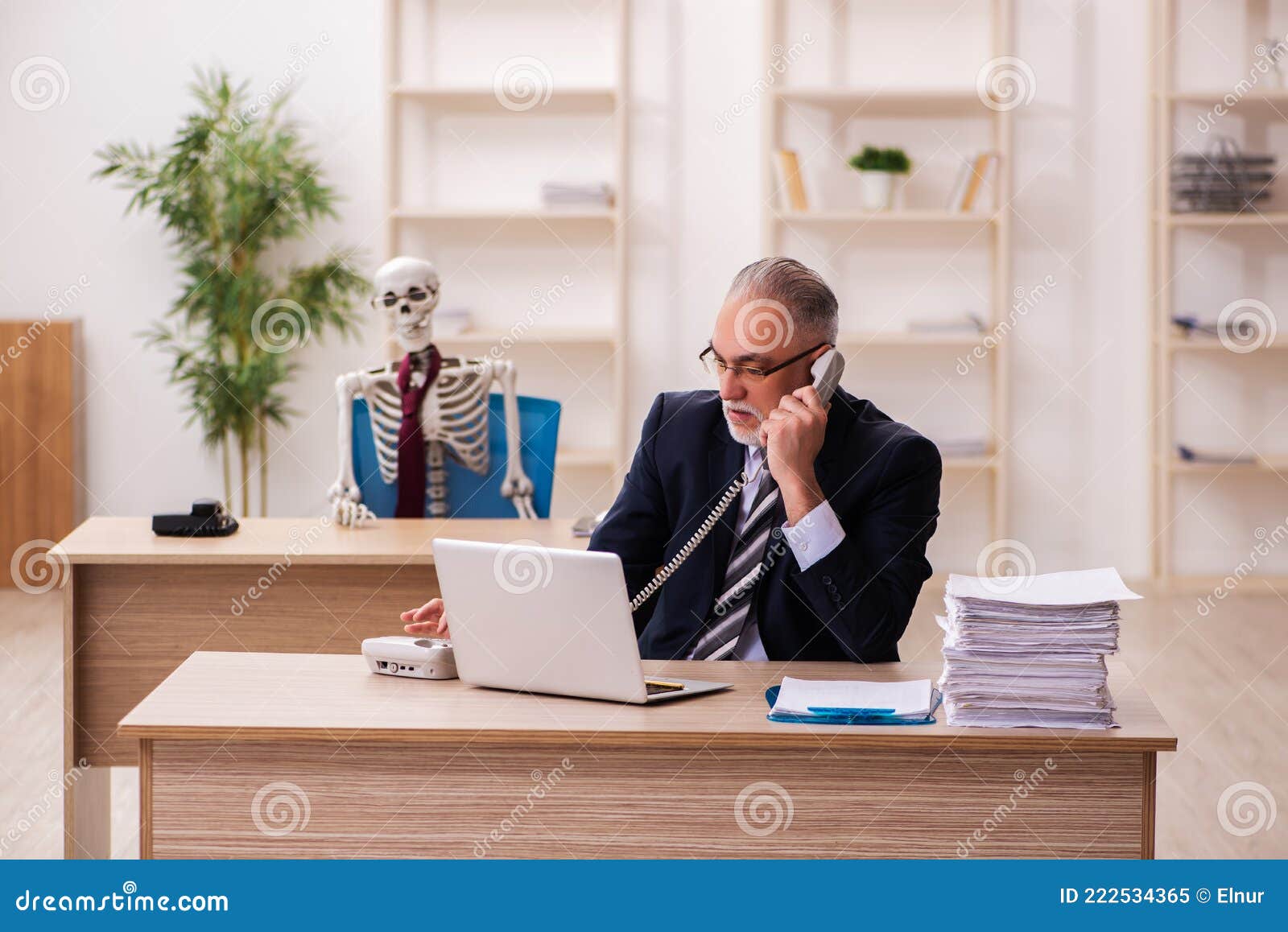 Dead Employee Working in the Office Stock Image - Image of busy ...