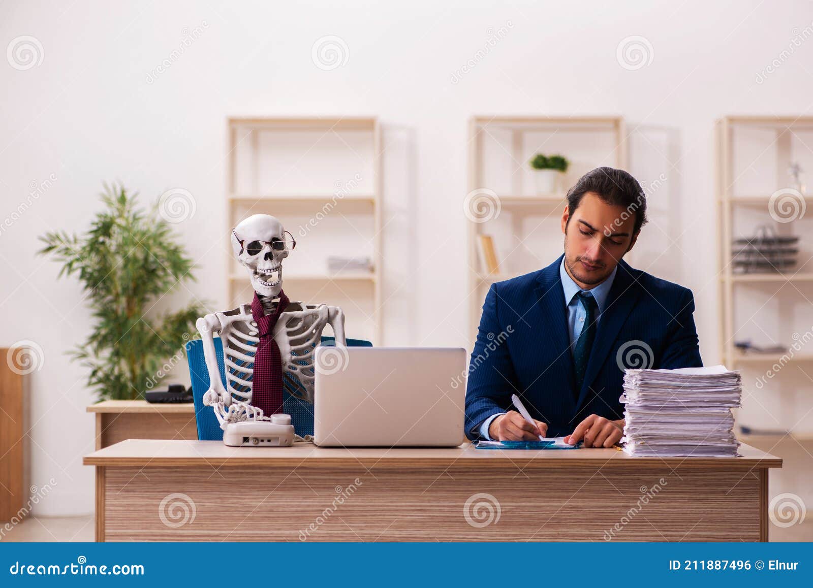 Dead Employee Working in the Office Stock Photo - Image of auditor ...