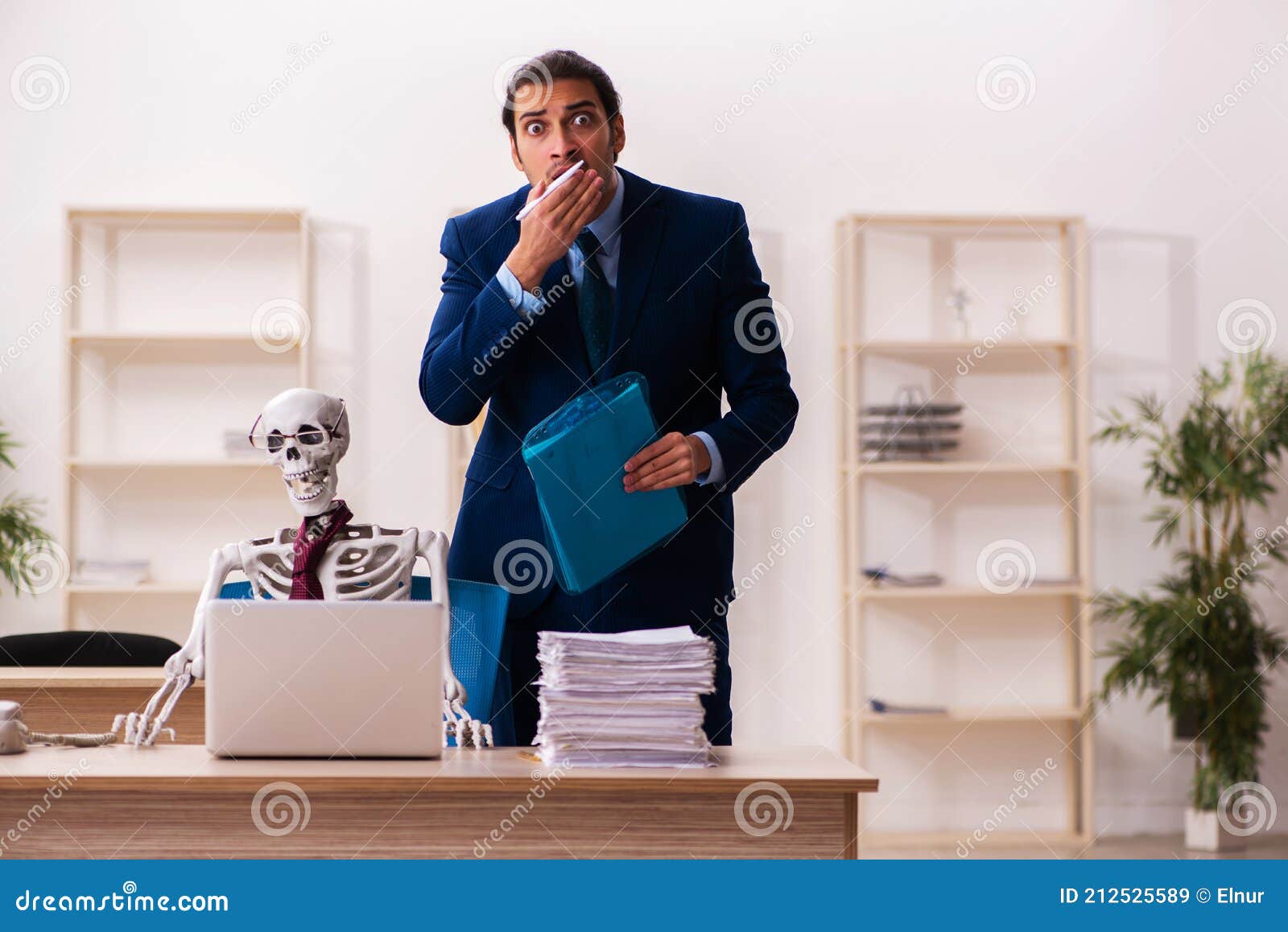 Dead Employee Working in the Office Stock Image - Image of papers ...