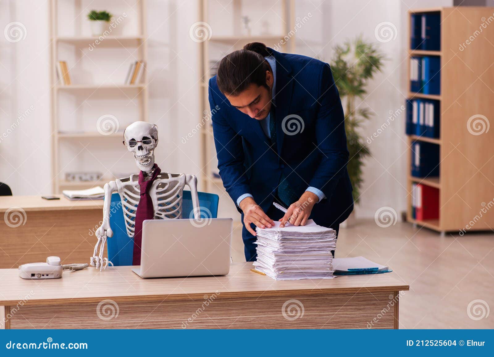 Dead Employee Working in the Office Stock Photo - Image of business ...