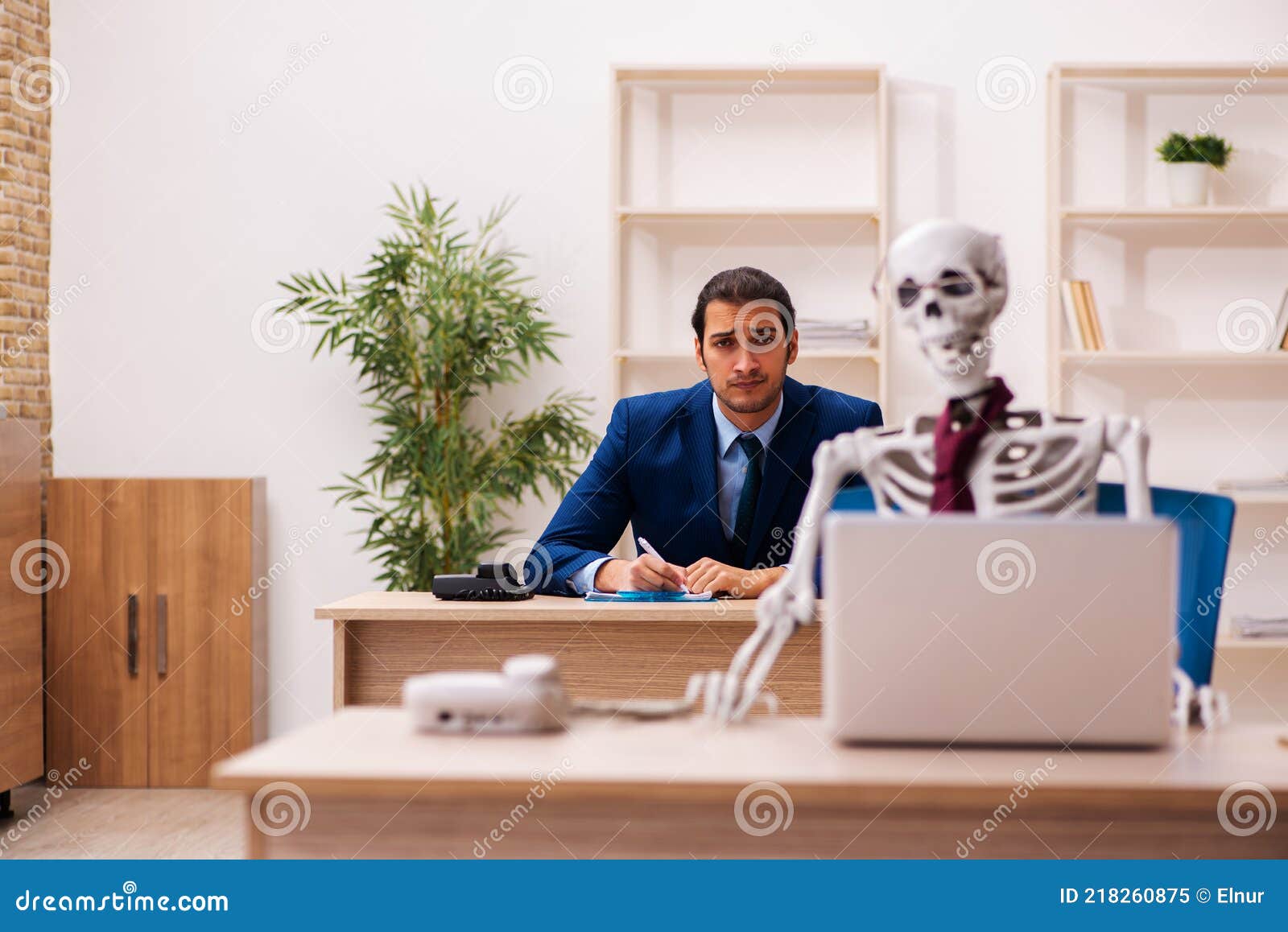 Dead Employee Working in the Office Stock Image - Image of exhausted ...