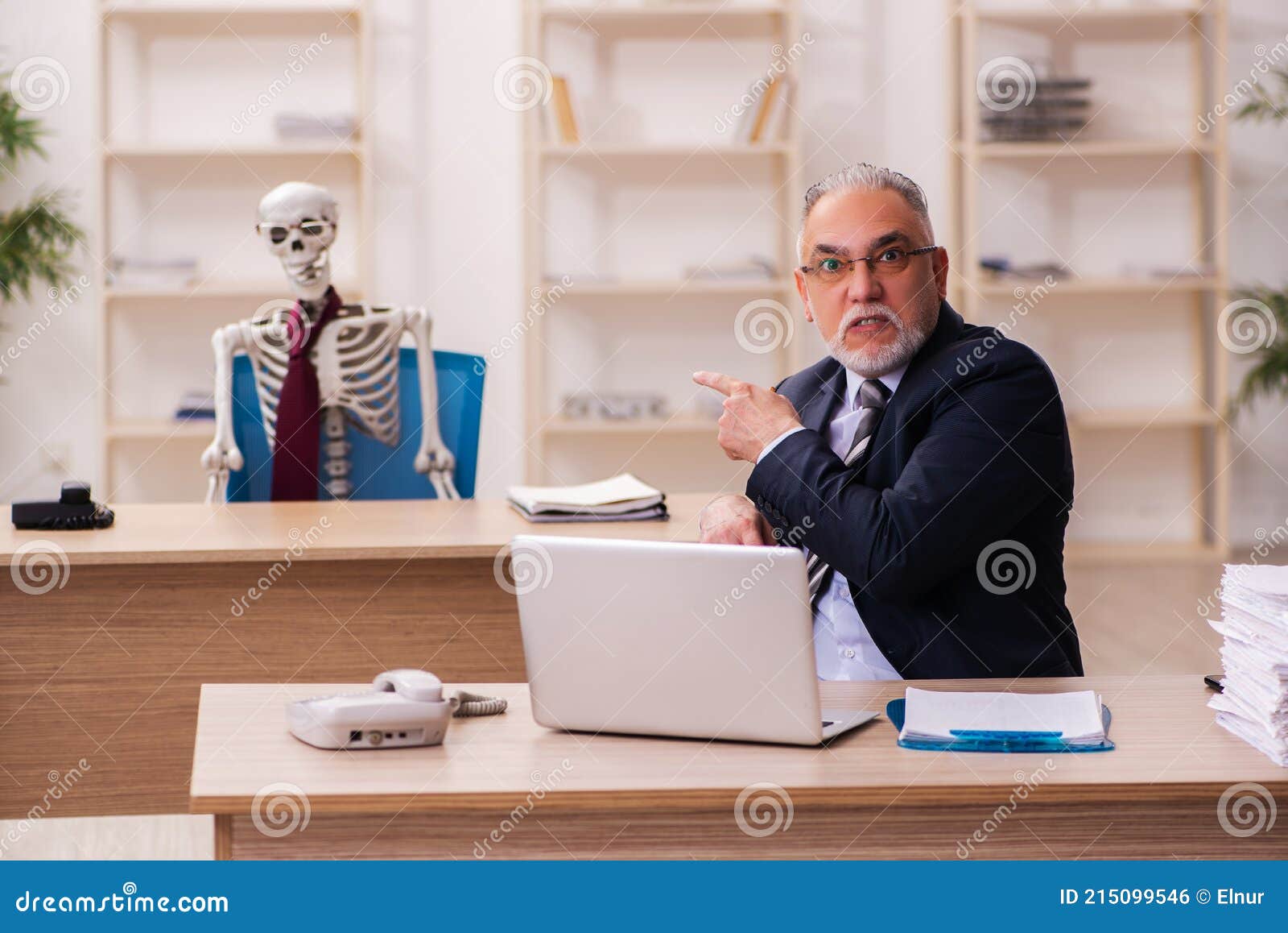 Dead Employee Working in the Office Stock Photo - Image of boss ...