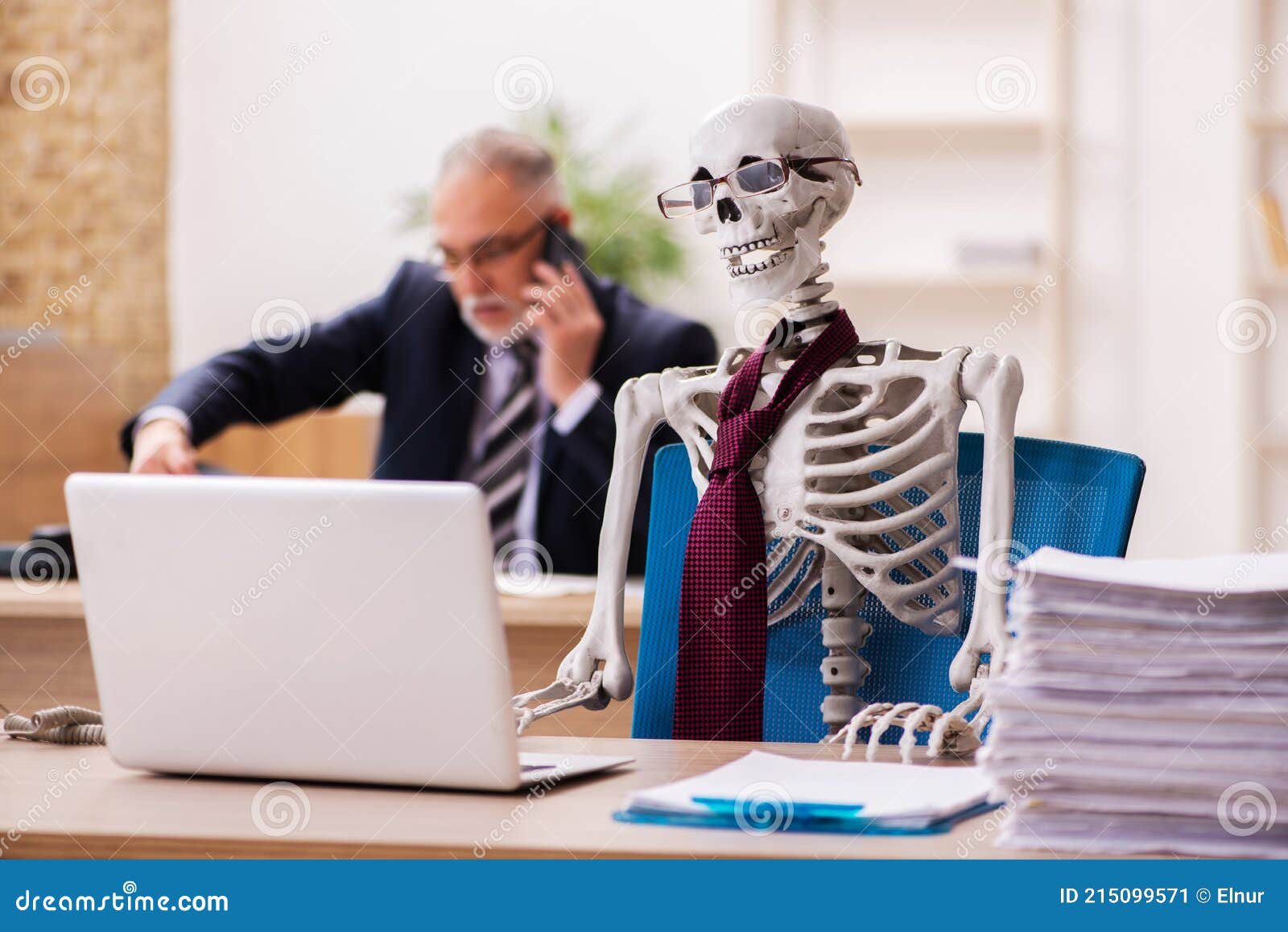 Dead Employee Working in the Office Stock Image - Image of long, stress ...