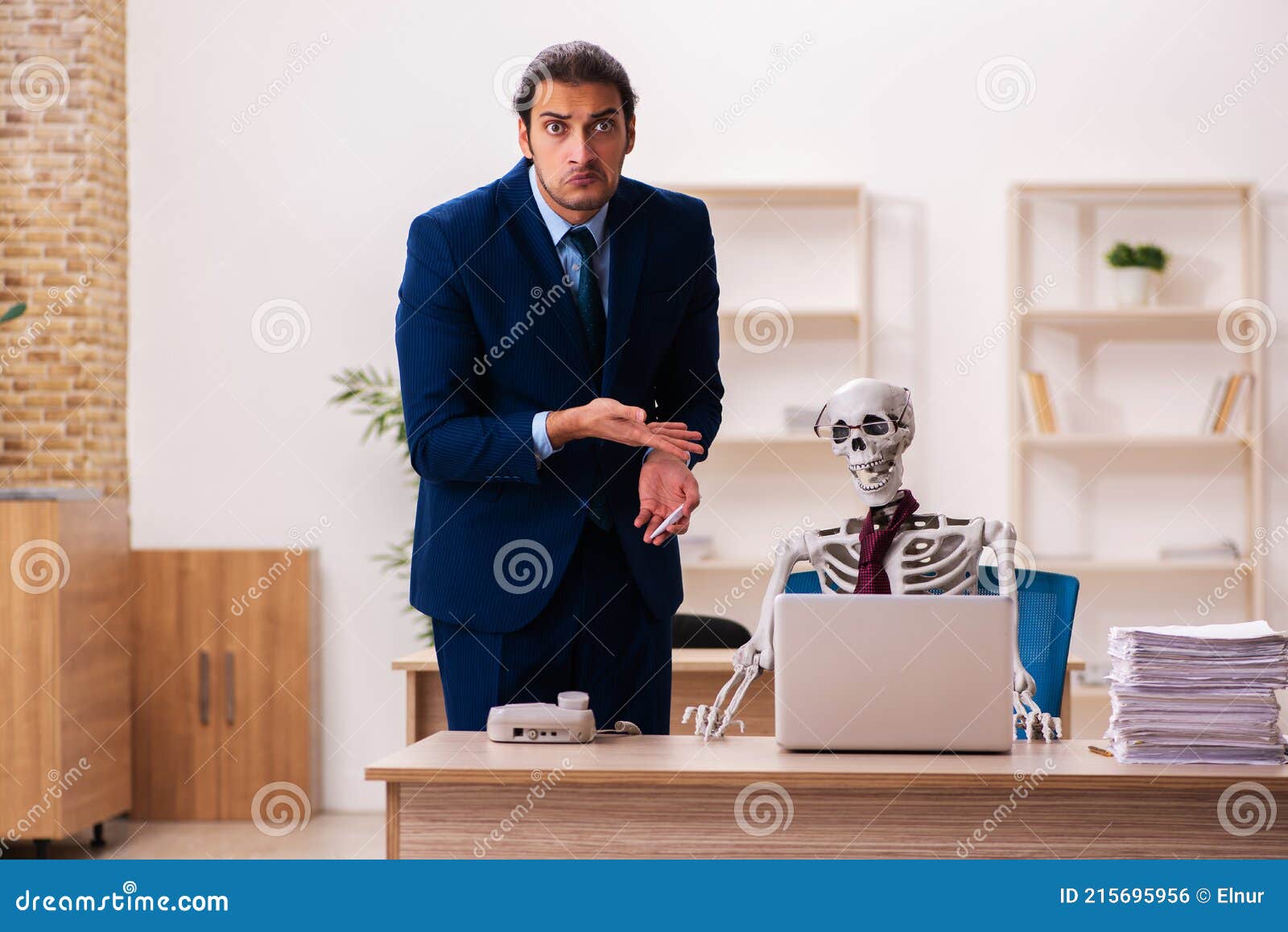 Dead Employee Working in the Office Stock Photo - Image of office, dead ...