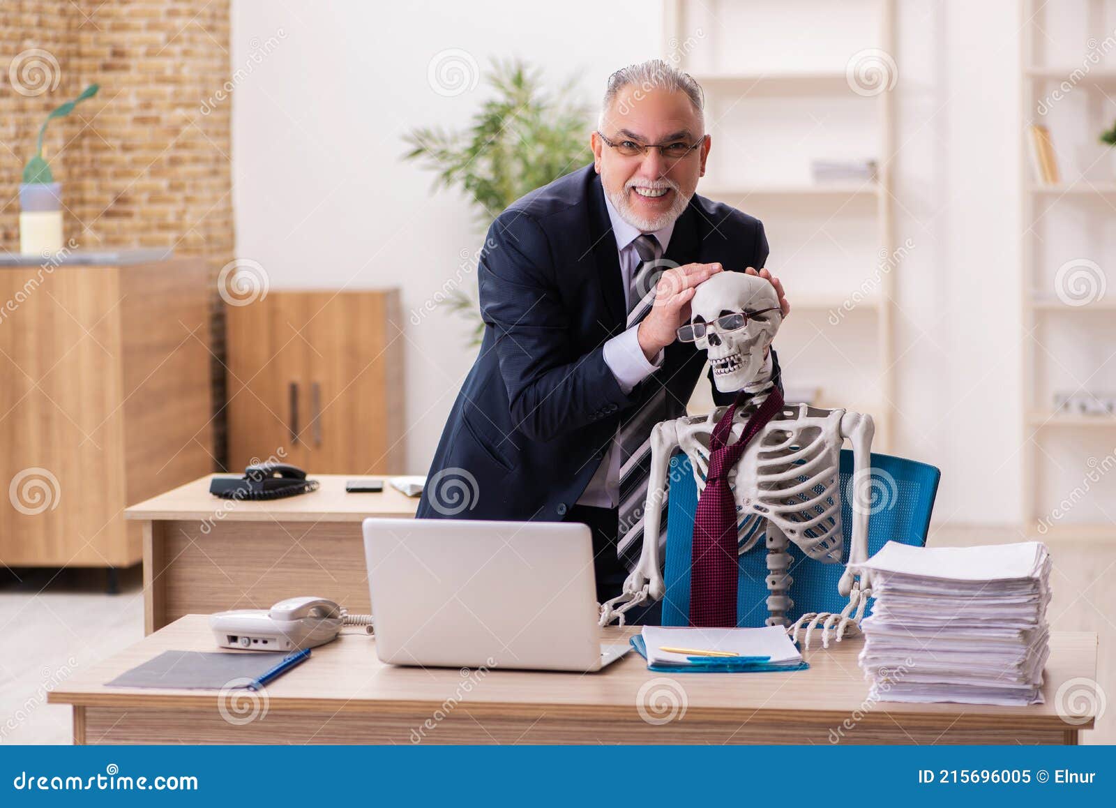 Dead Employee Working in the Office Stock Image - Image of boss, humor ...