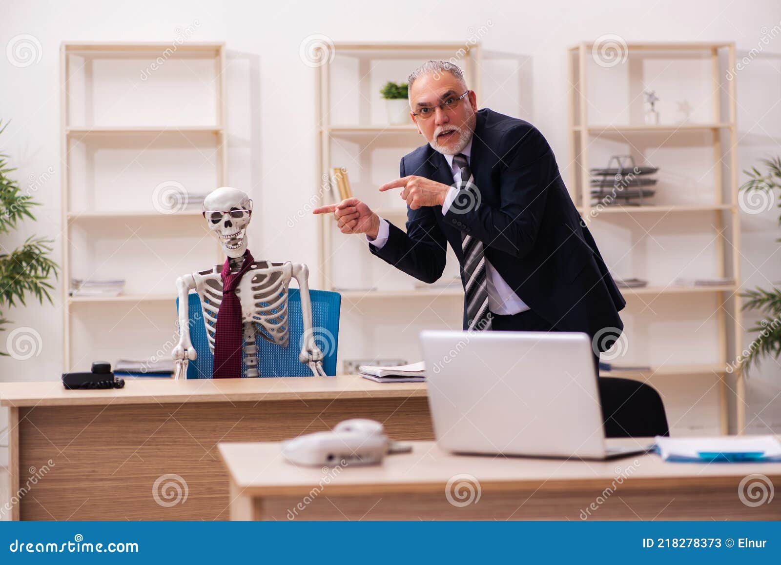 Dead Employee Working in the Office Stock Image - Image of workload ...
