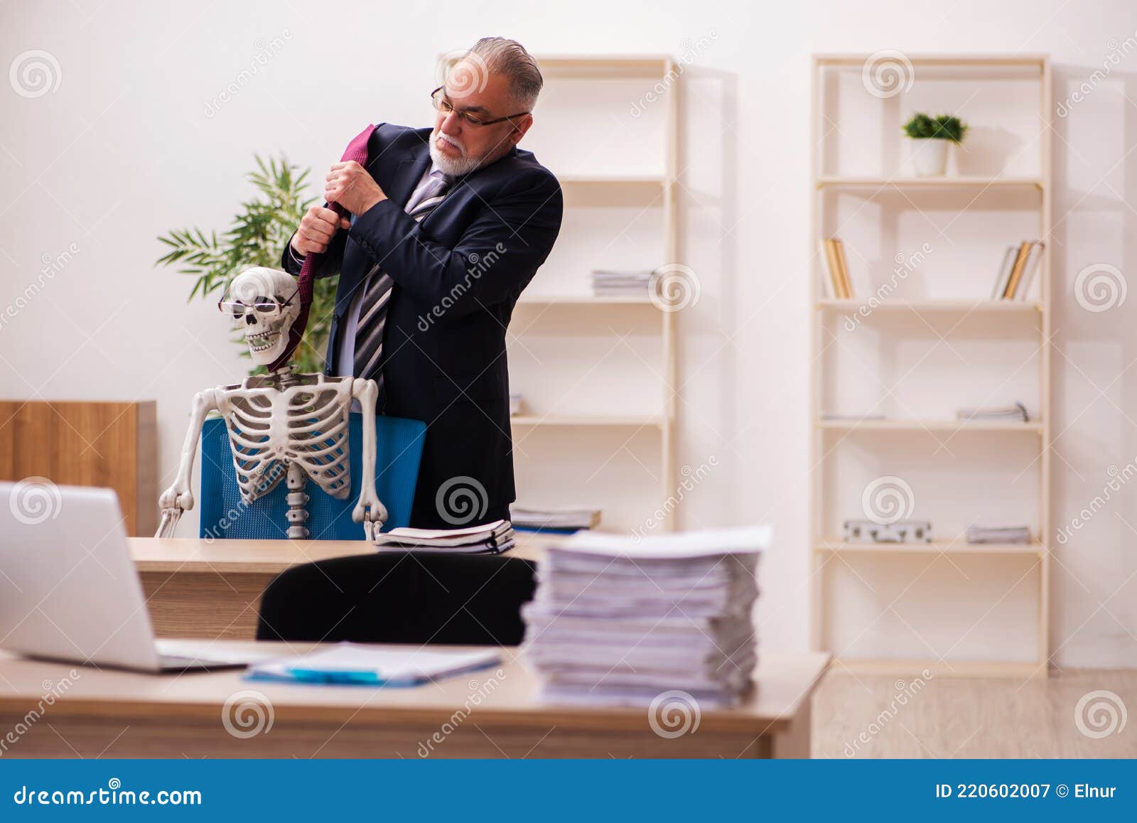 Dead Employee Working in the Office Stock Image - Image of dead ...