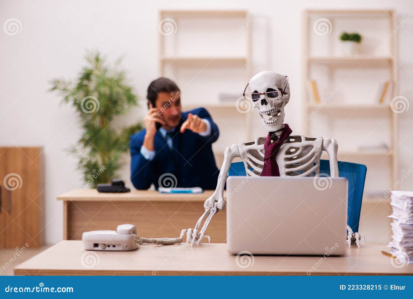 Dead Employee Working in the Office Stock Image - Image of hours ...