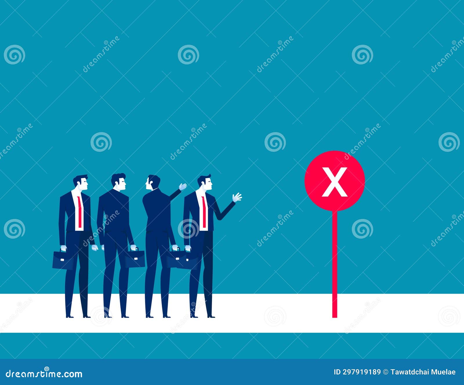 Dead En in Career Path. Business Confused Vector Illustration Stock ...