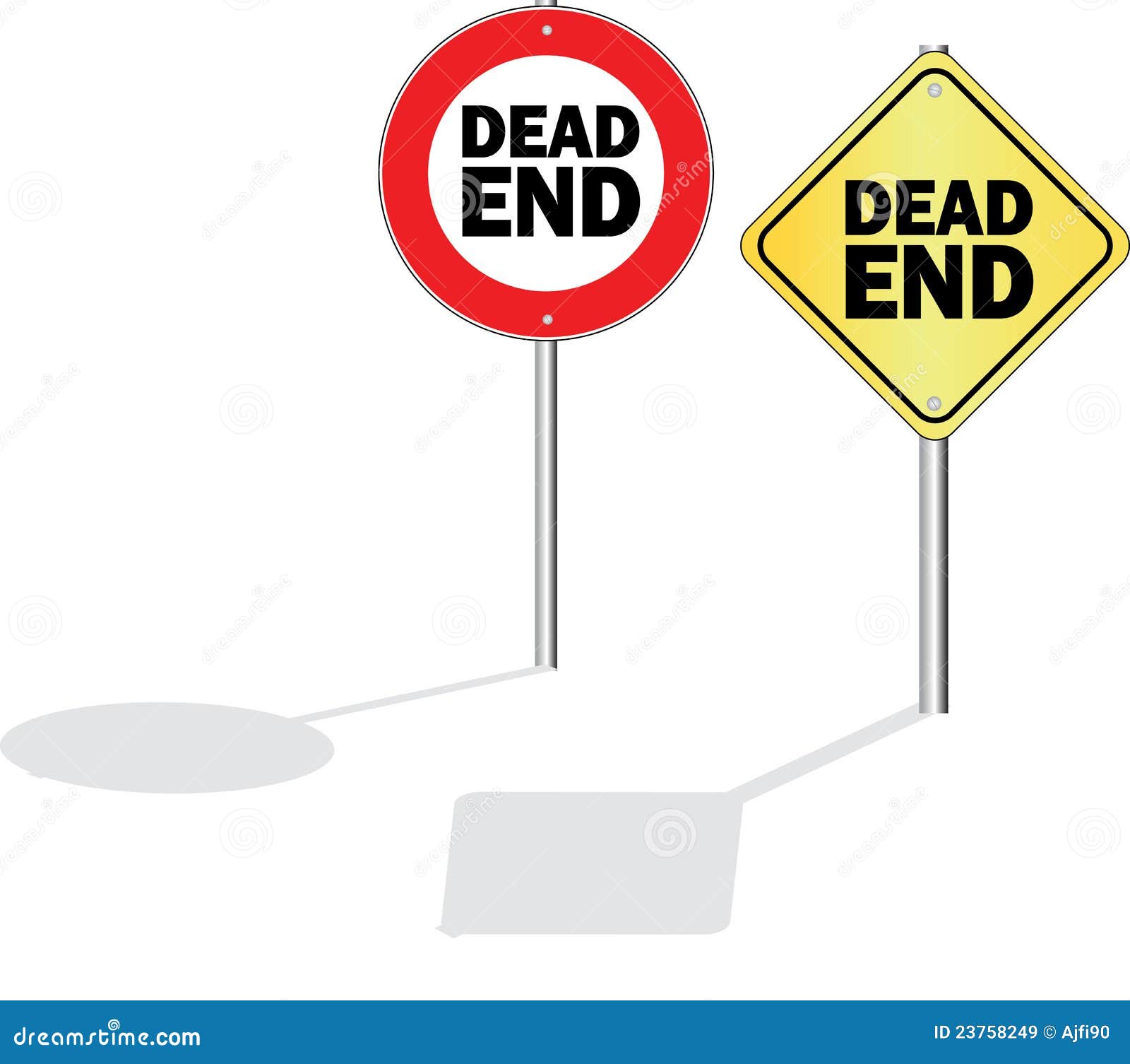 Dead end stock illustration. Illustration of sign, shadow - 23758249