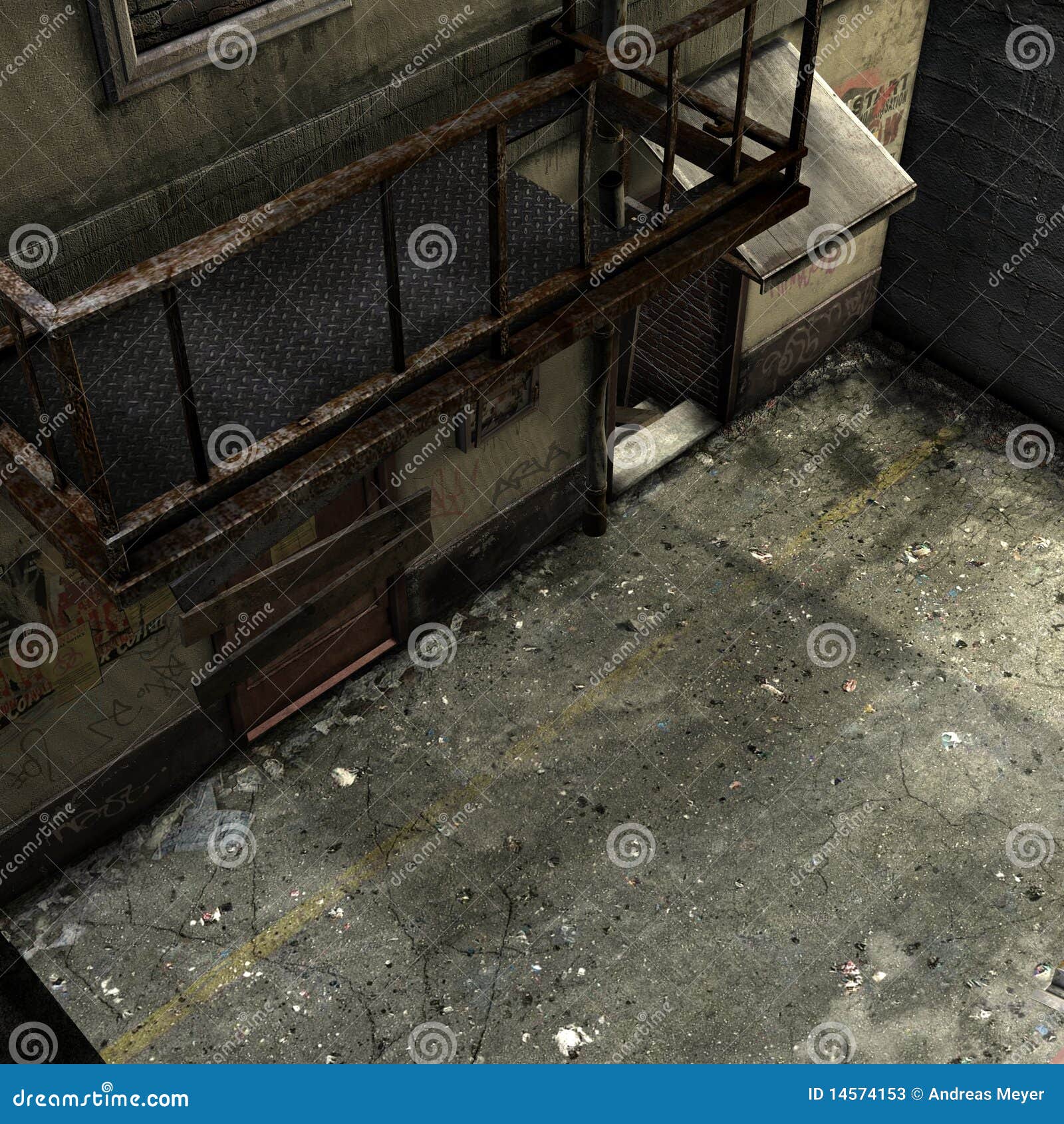 Dead End Alley Scene Stock Photography | CartoonDealer.com #14574104