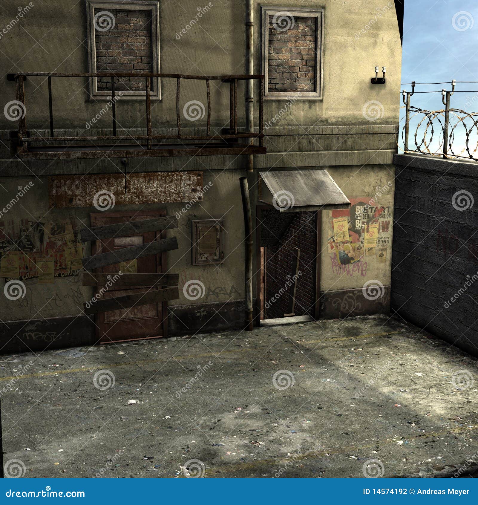 Dead End Alley Scene Stock Photography | CartoonDealer.com #14574104