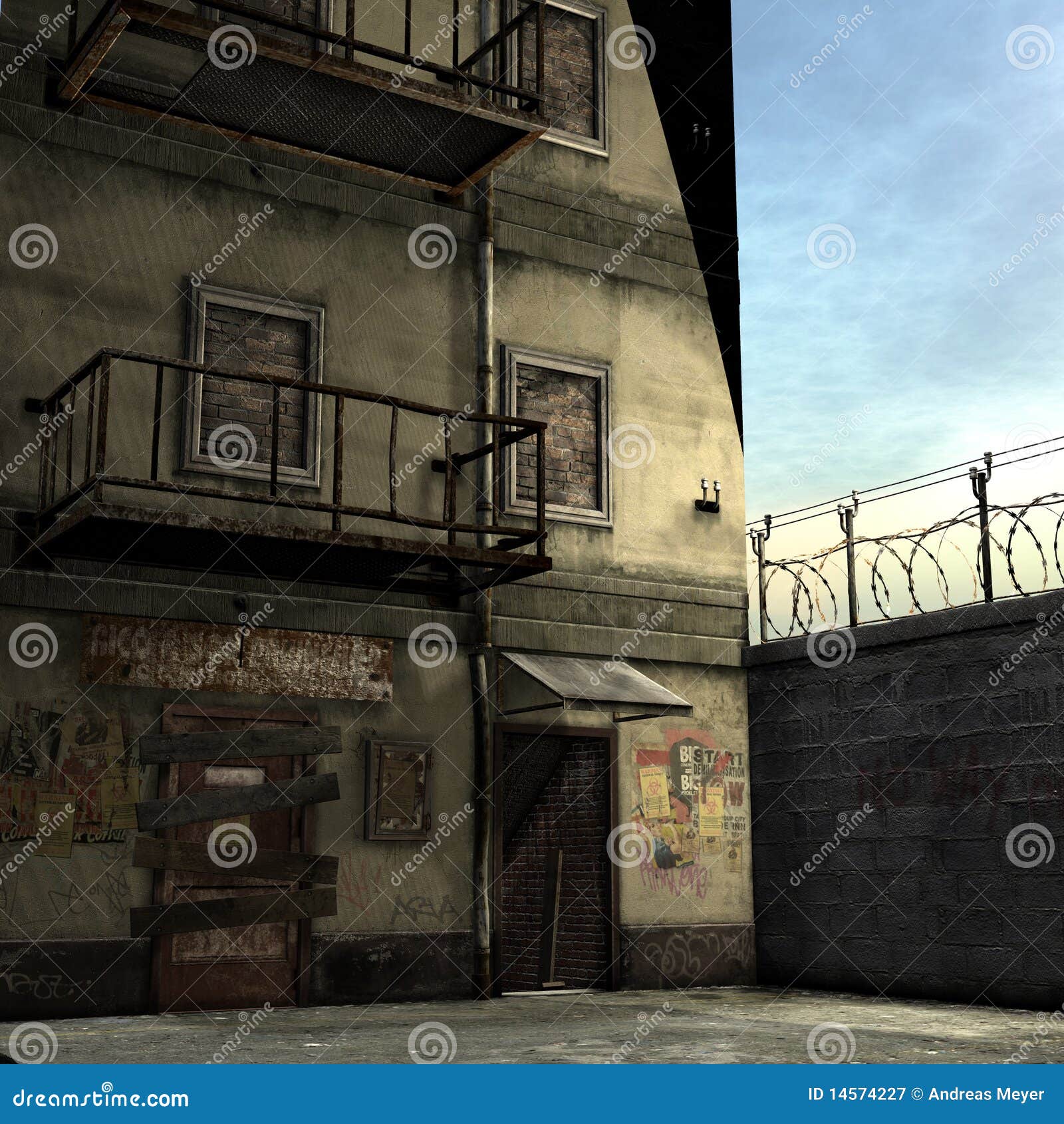 Dead End Alley Scene Stock Photography | CartoonDealer.com #14574104