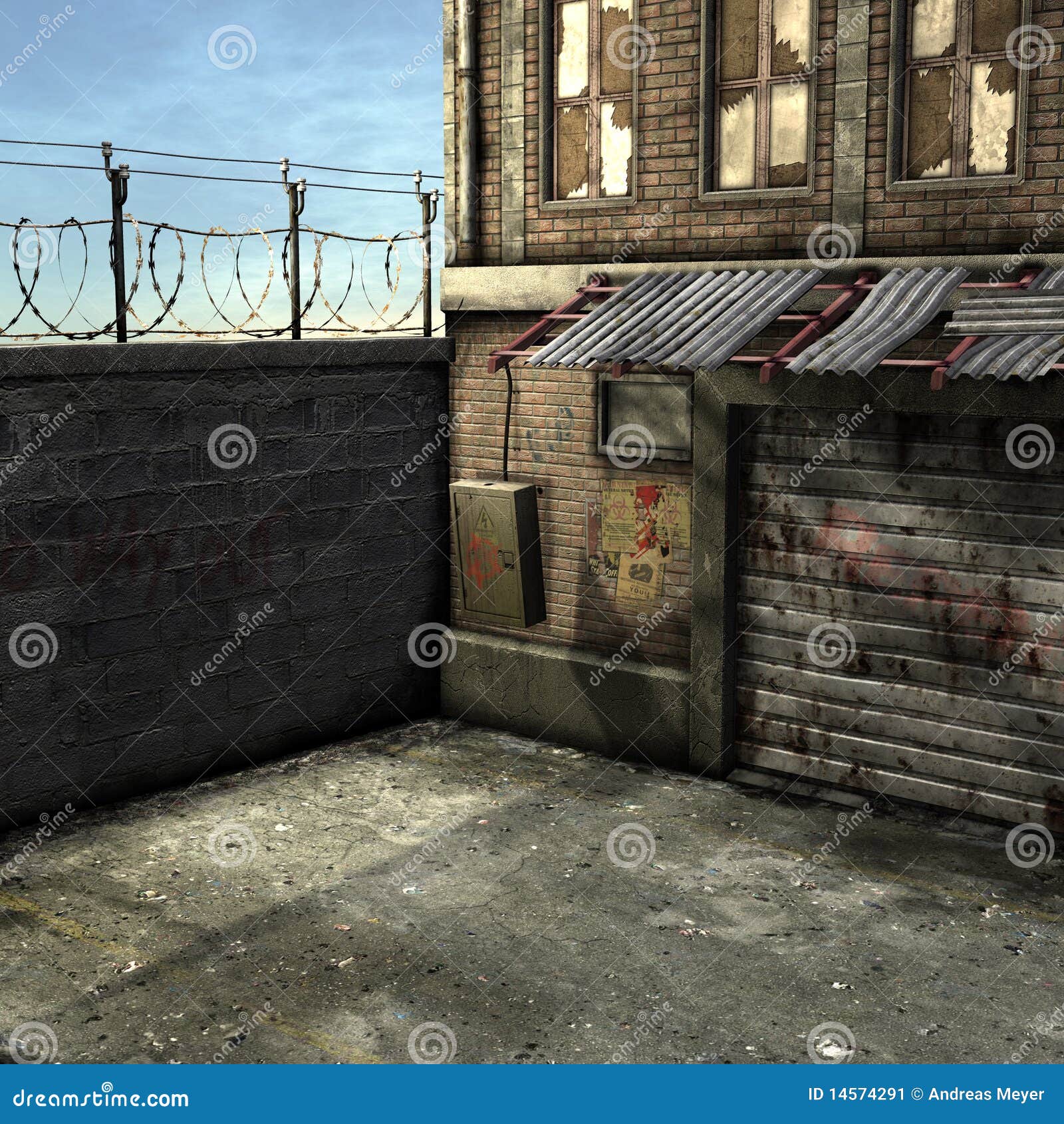 Dead End Alley Scene stock illustration. Illustration of crime - 14574291