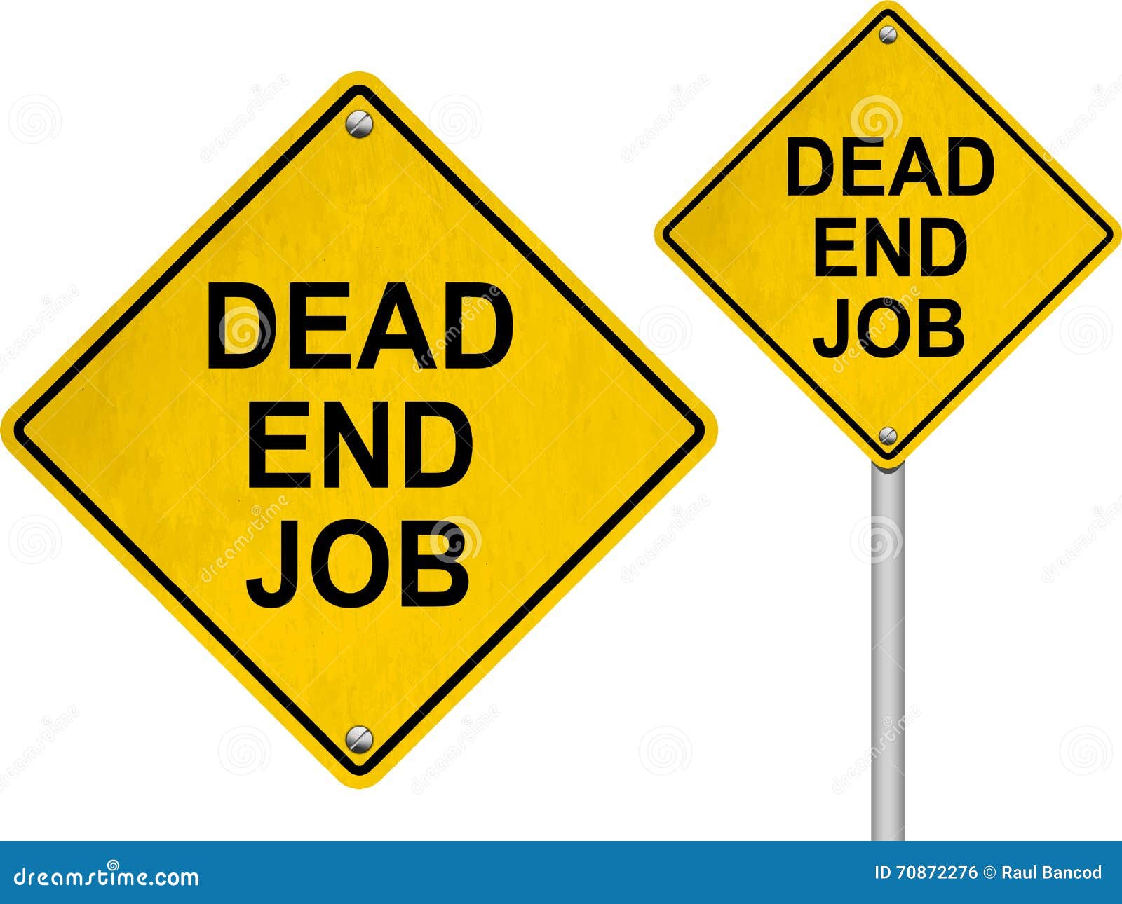 Dead end job road sign stock vector. Illustration of safety - 70872276