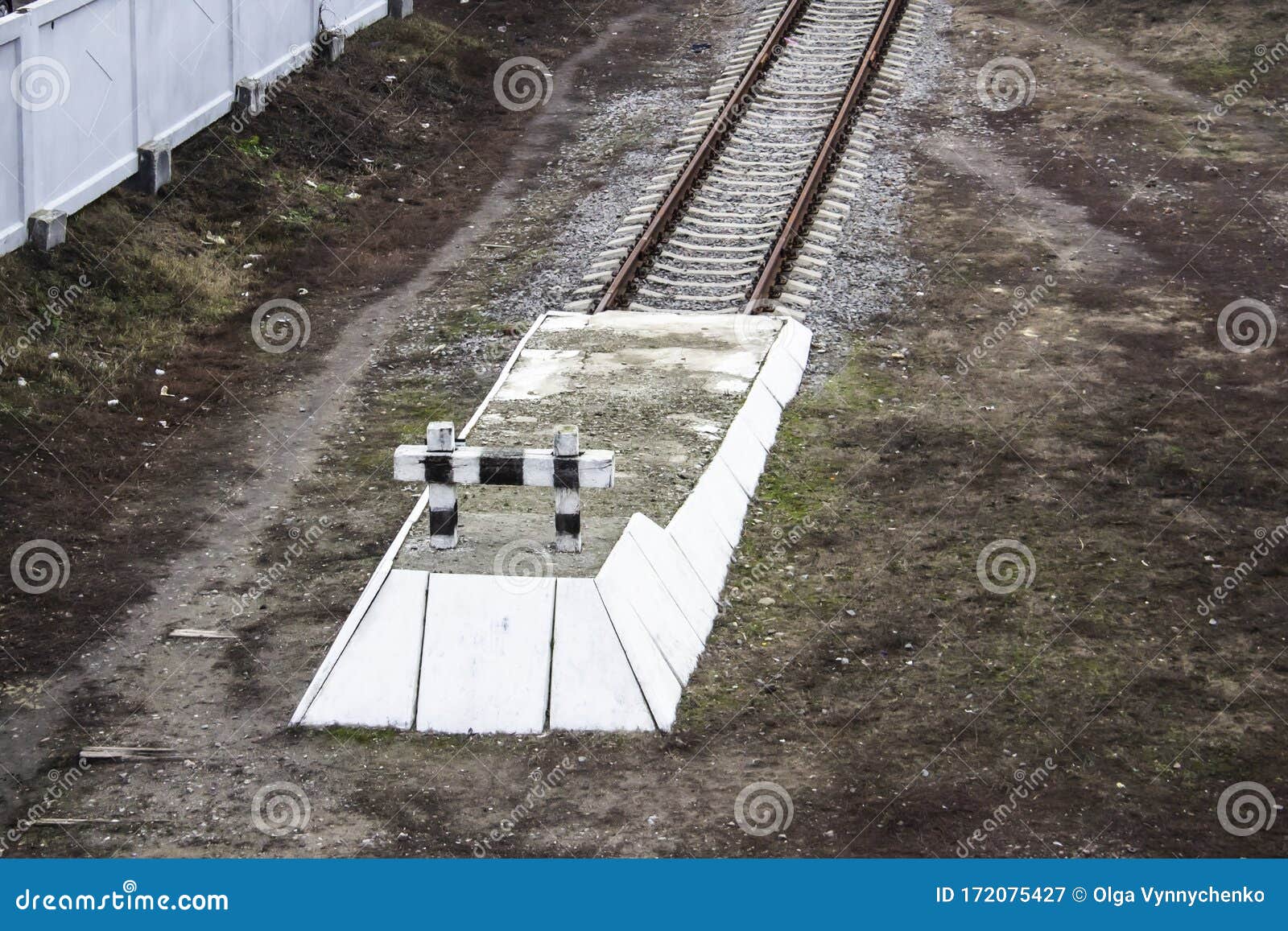 Dead End for the Locomotive. End of Track for Train Stock Image - Image ...