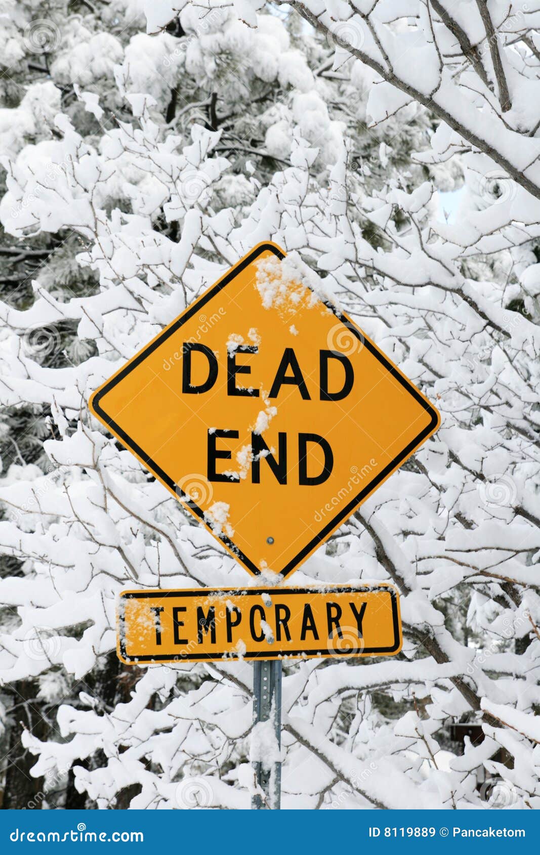 Dead end road sign stock image. Image of road, yellow - 8119889