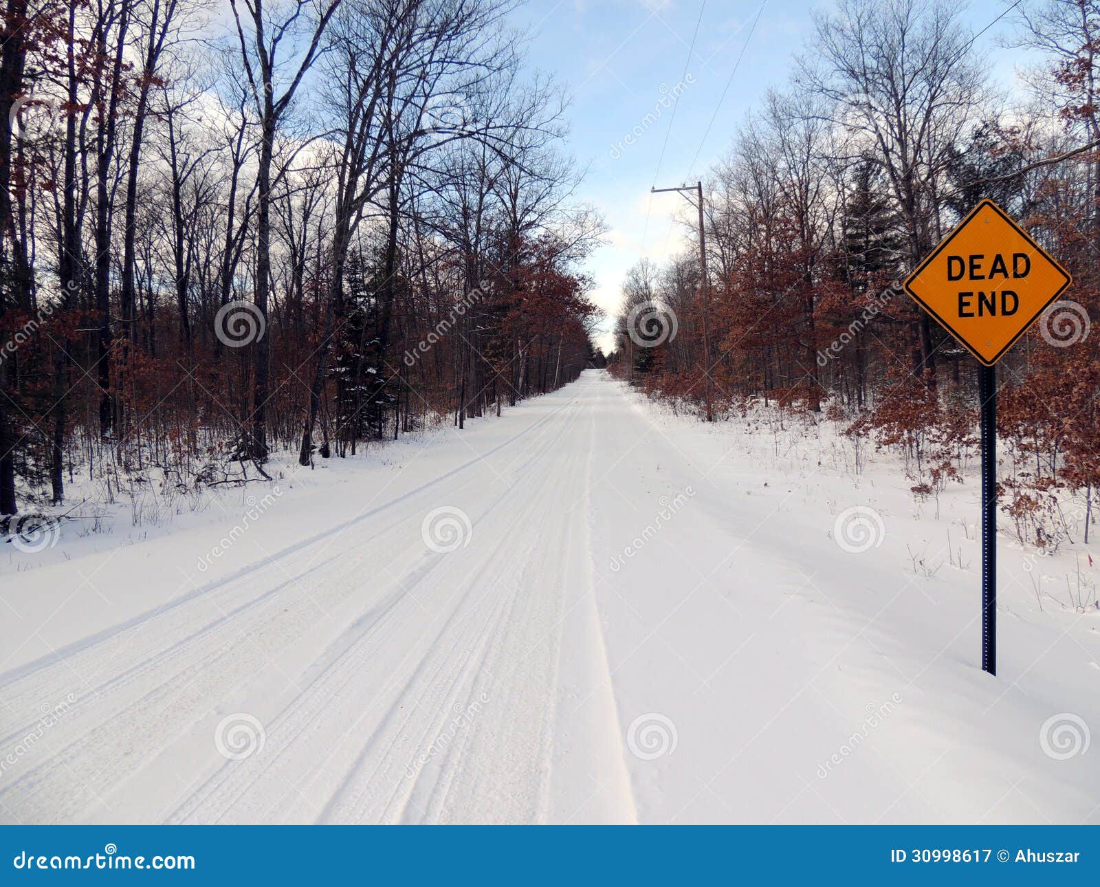 Dead end road stock image. Image of rural, frozen, country - 30998617