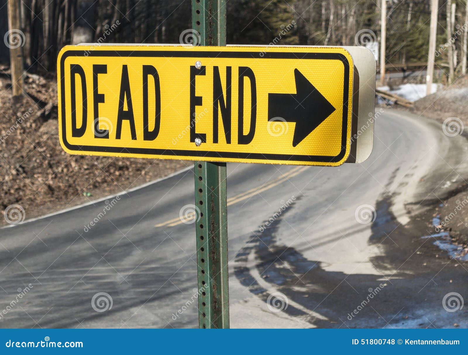 Dead End sign with arrow stock photo. Image of sign, traffic - 51800748