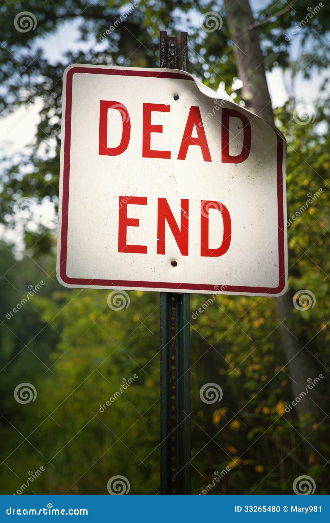 DEAD END SIGN stock photo. Image of outside, post, orange - 33265480