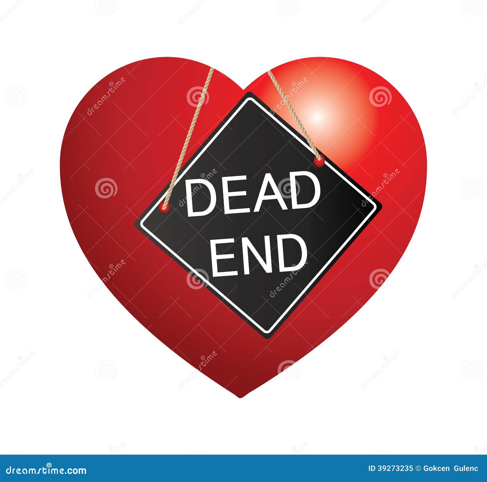 Dead end sign stock vector. Illustration of sign, heart - 39273235