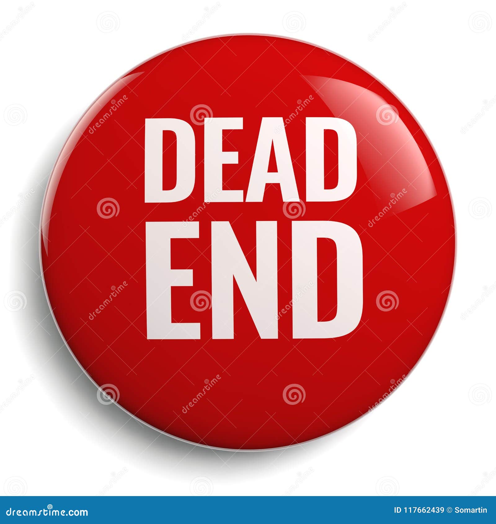 Dead End Red Round Symbol Isolated Stock Illustration - Illustration of ...