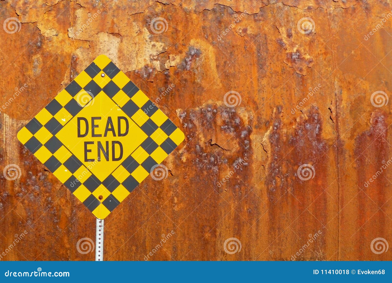 Dead End Sign with Rusted Train Car Background Stock Photo - Image of ...